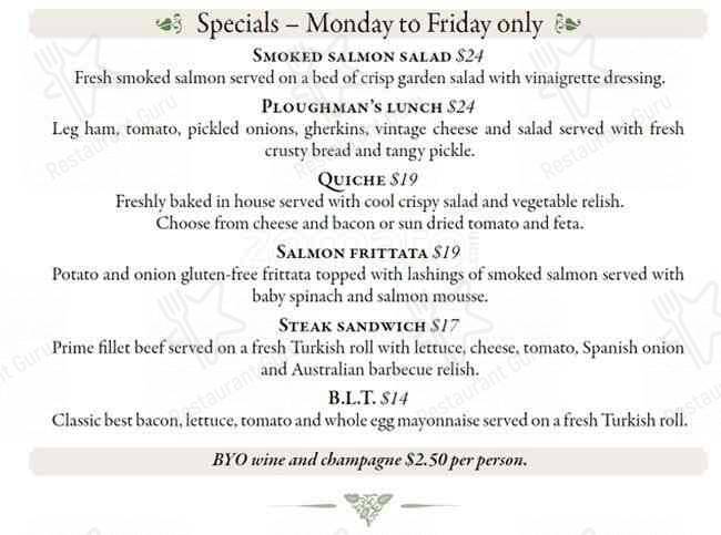 Menu at Peninsula Farm Cafe, Maylands