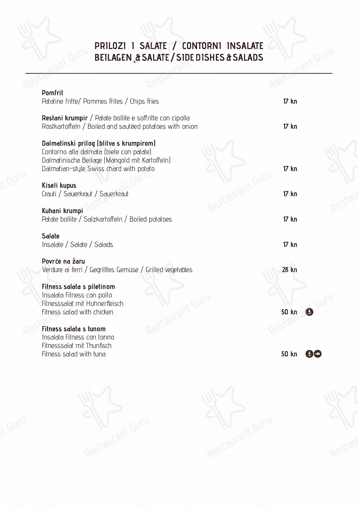 Menu at Restaurant Melon, Petrovija
