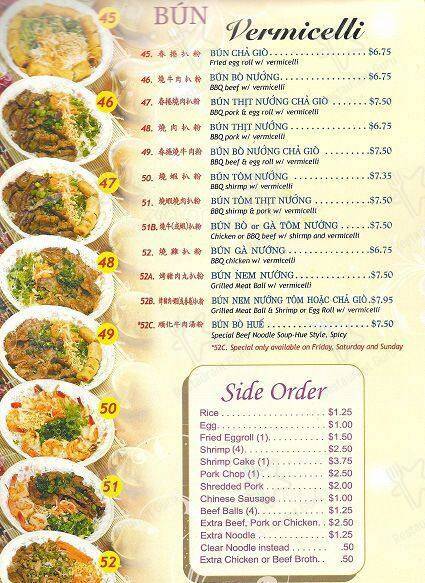 Menu at Pho Lee Hoa Phat 5 restaurant, Concord
