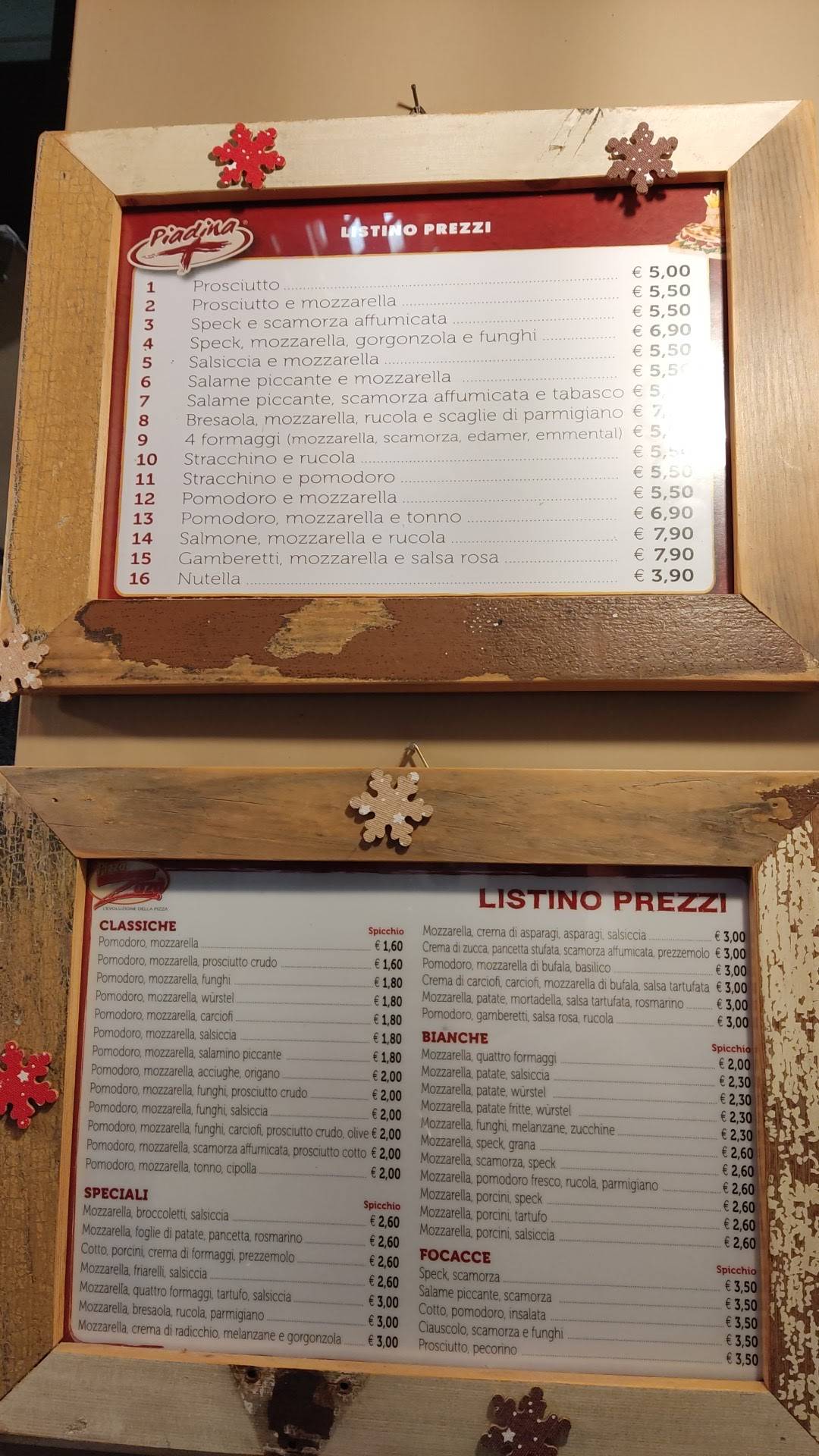 Carta del restaurante Piadina Più e pizza Zaza' Ponte Valleceppi, Ponte ...