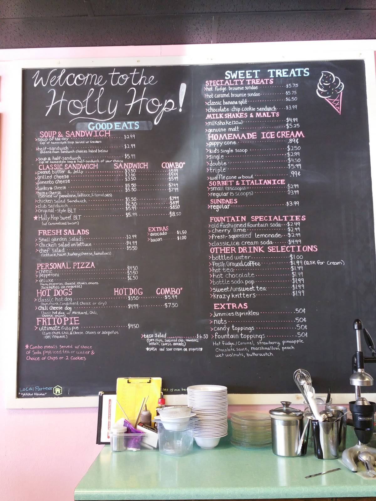 Menu at Holly Hop Ice Cream Shoppe pizzeria, Lubbock