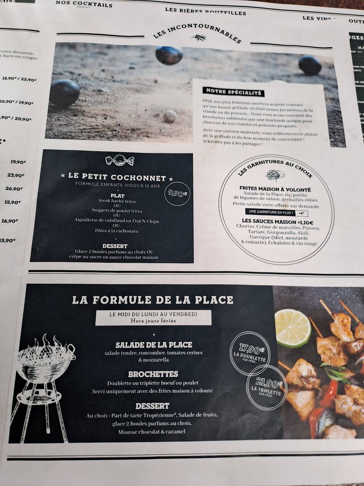 Menu au Place Des Oliviers restaurant, Hénin-Beaumont