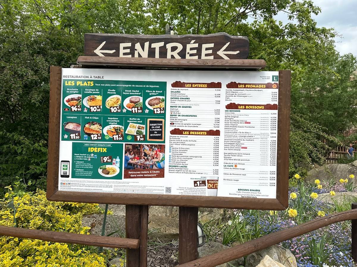 Menu au Les Quais de Lutece, parc Astérix restaurant, Plailly, Le parc ...