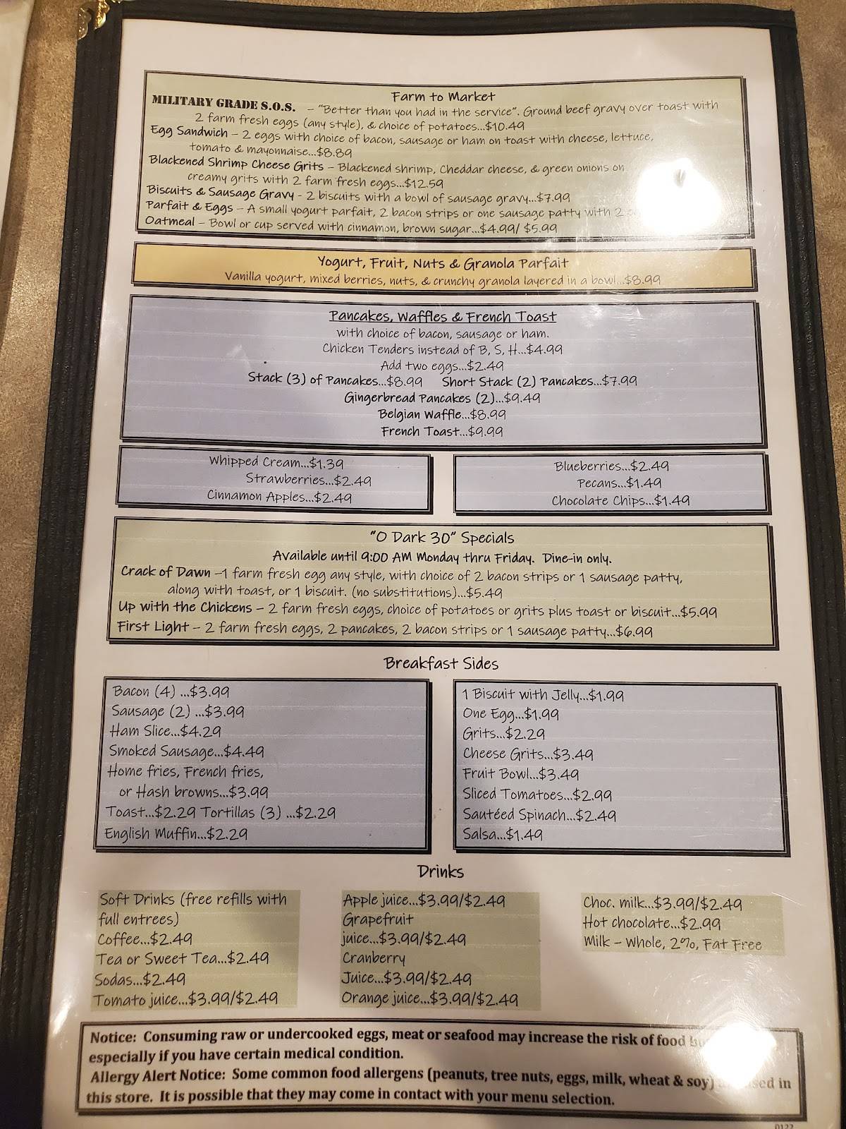 Menu at Red Truck Cafe, Plano