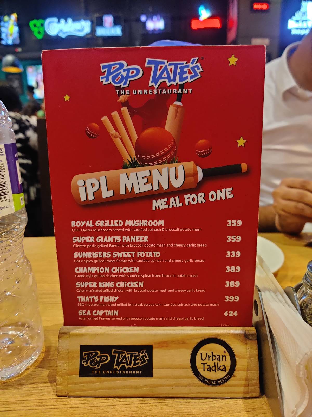 Menu at Pop Tate's Xperia Mall, Nilje Gaon