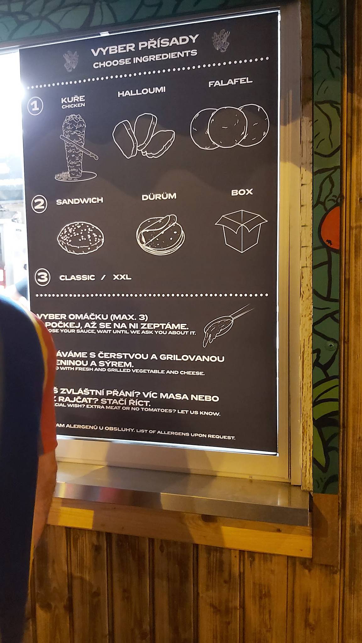 Menu at Gemüse Corner Kebab restaurant, Prague, Podolské nábř.