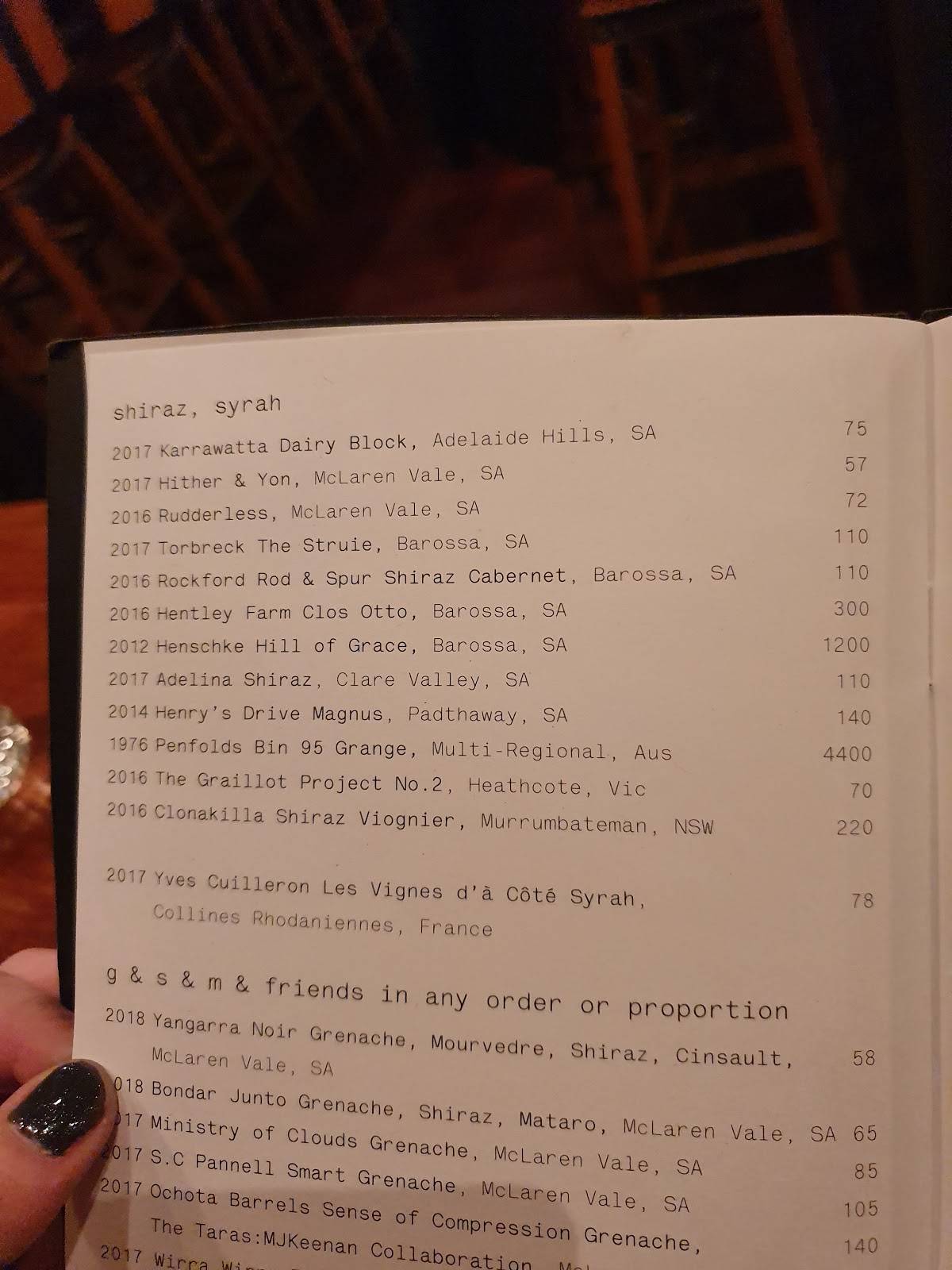 Menu at Press* Food & Wine restaurant, Adelaide