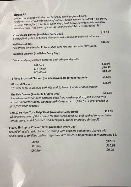 Menu at American Legion Post pub & bar, Pine City