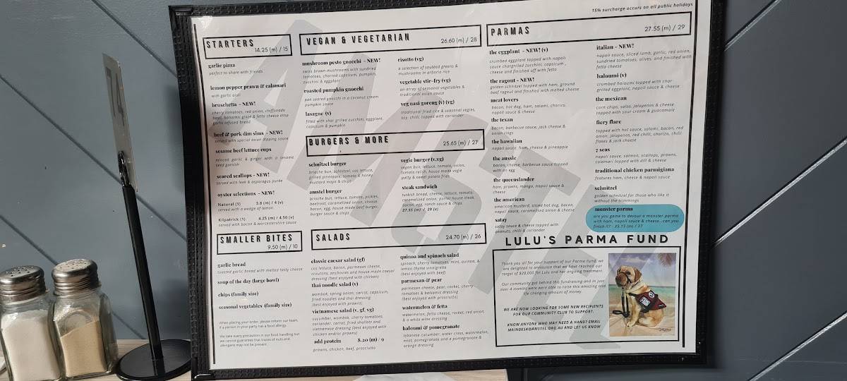 Menu at Amstel Club, Cranbourne