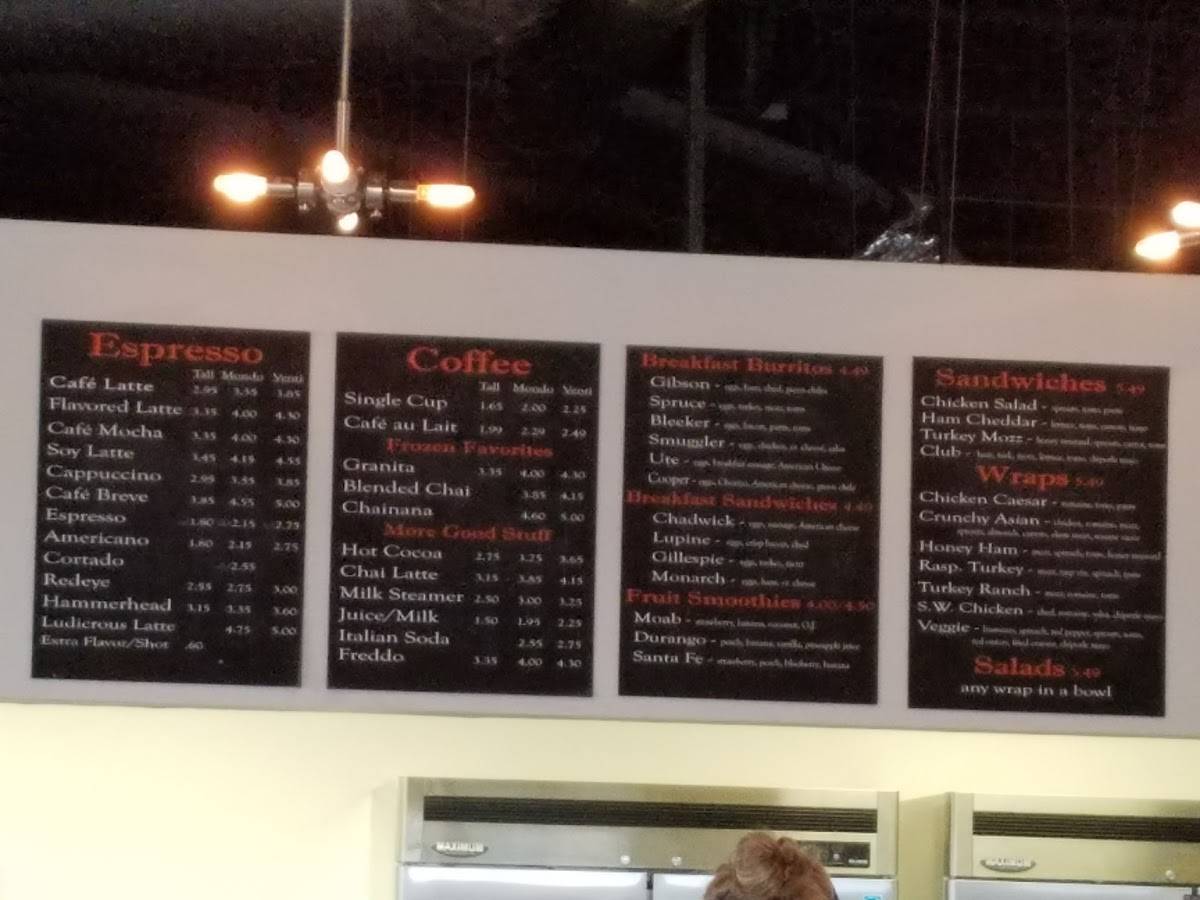 Menu at Aspen Coffee Company Edmond pub & bar, Edmond, E 2nd St