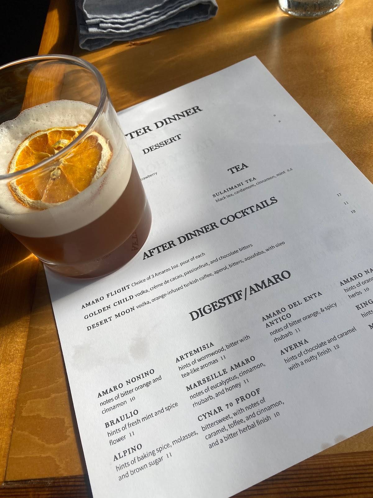Menu at Calliope Restaurant & Bar, Chattanooga