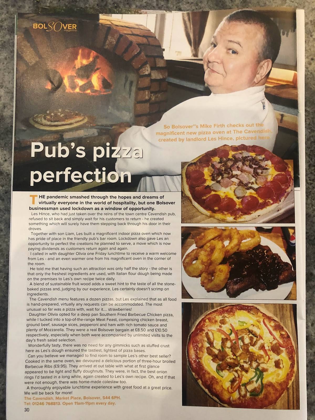 Menu at Cavendish pub & bar, Bolsover