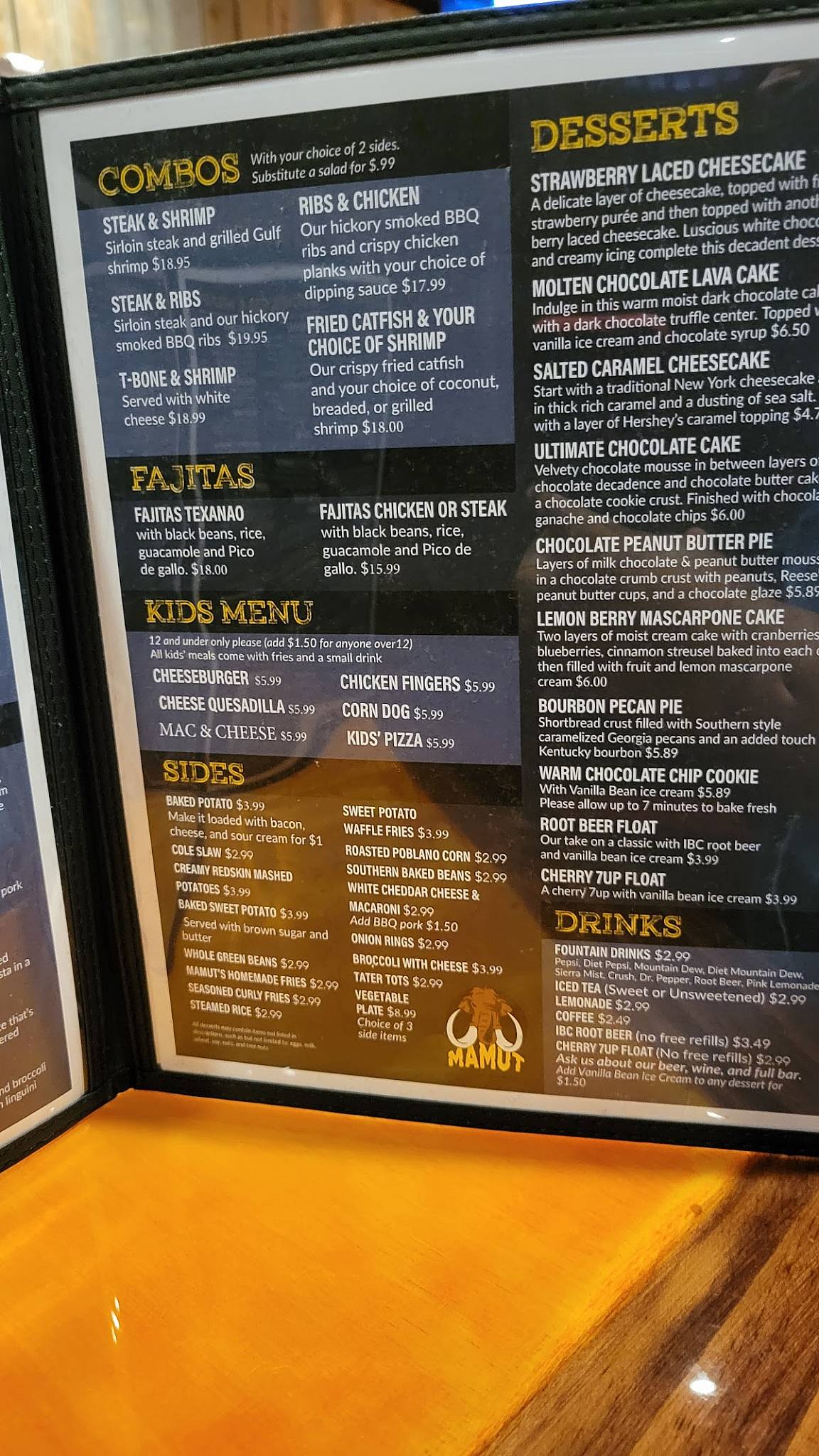 Menu at El Mamut restaurant, Richmond