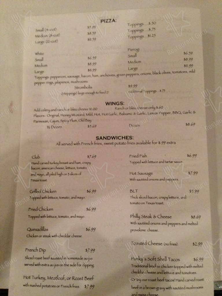 Menu at Franklin Street Bar & Grill, Johnstown