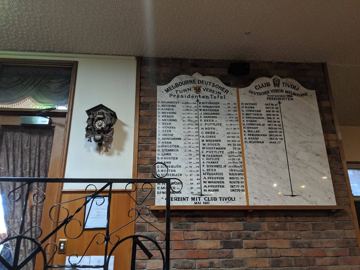 Menu at German Club Tivoli, Windsor