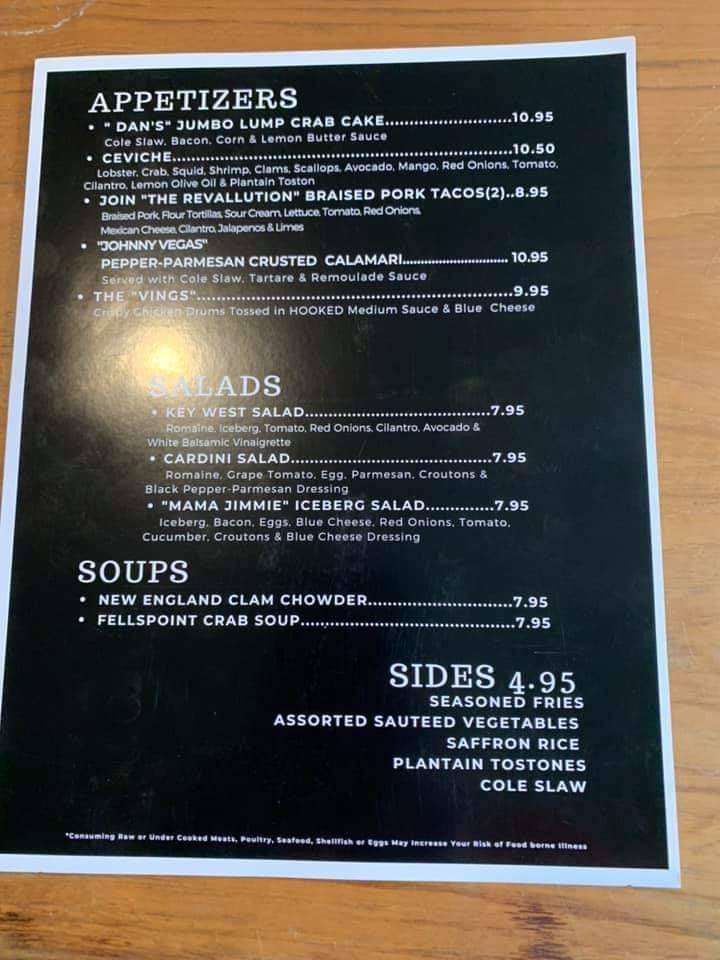 Menu at HOOKED ON STATE STREET RESTAURANT, Clarks Summit