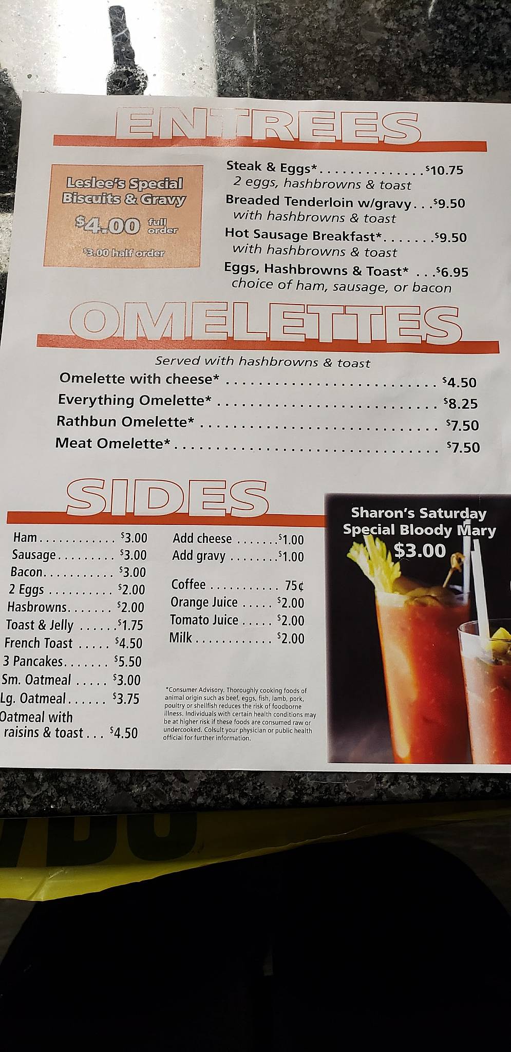 Menu at Norwood Bar & Grill, Des Moines