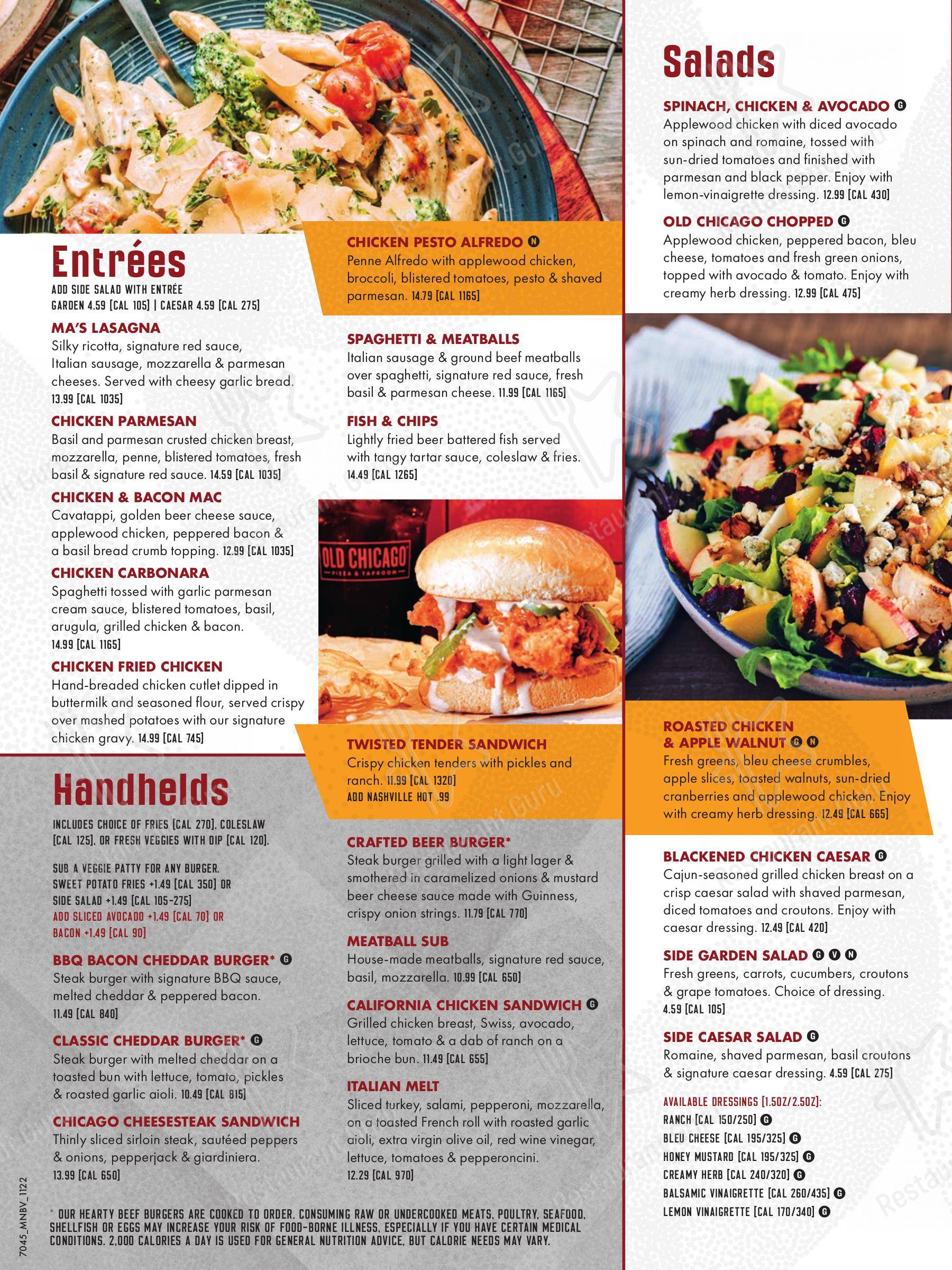 Menu at Old Chicago Pizza + Taproom pub & bar, Rapid City