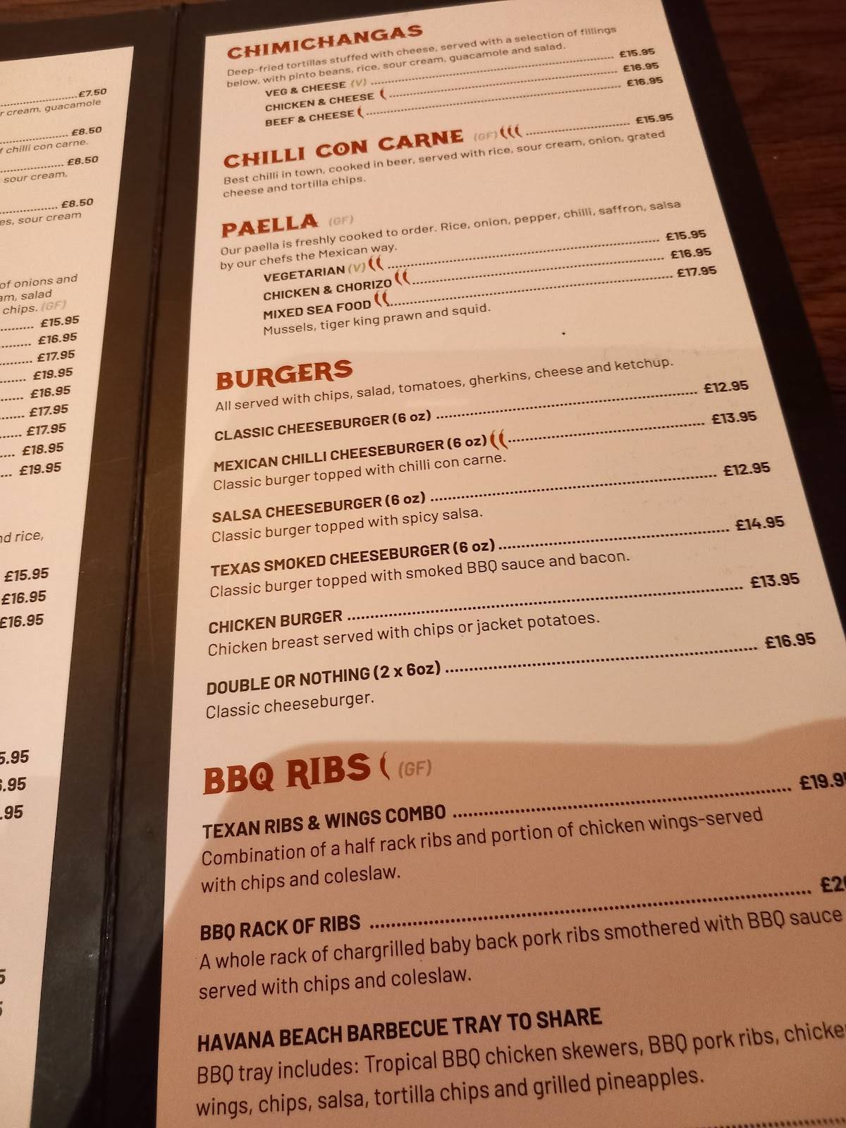 Menu at Saloon Bar & Grill, Herne Bay