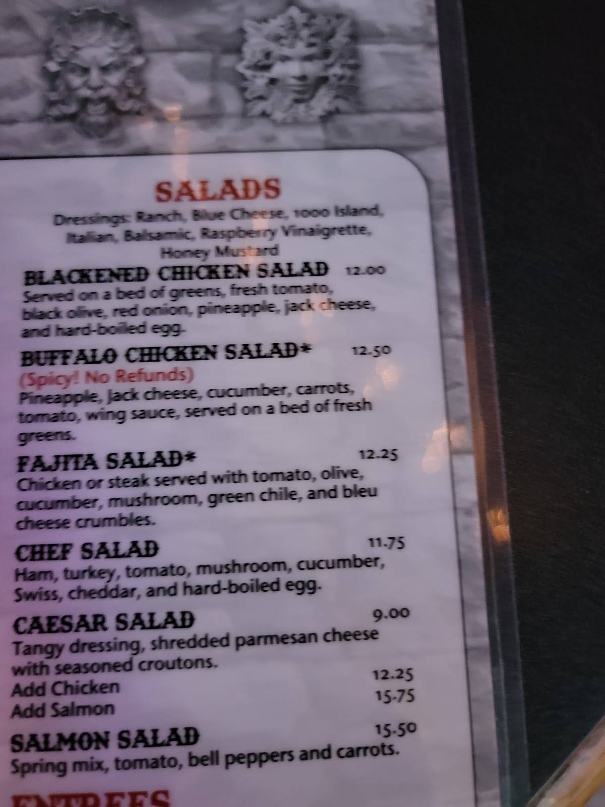 Menu at Stone Face Tavern pub & bar, Albuquerque