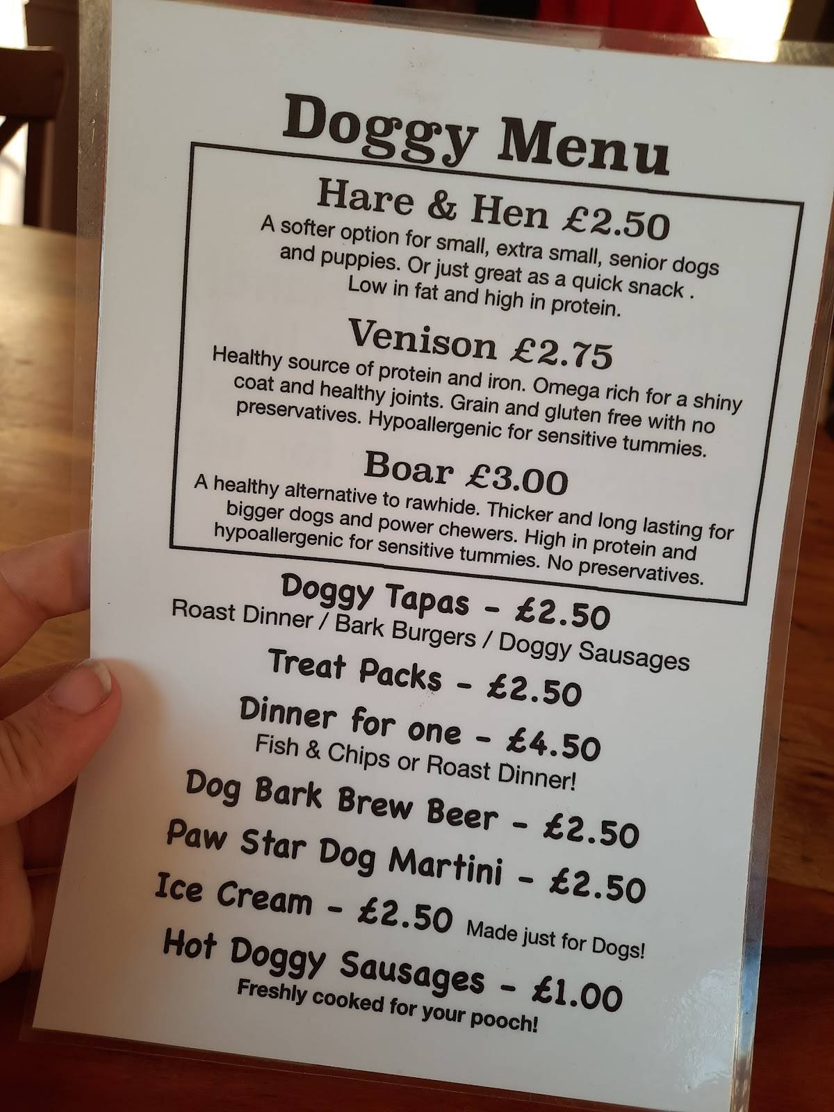 Menu at Sun Trevor pub & bar, Llangollen