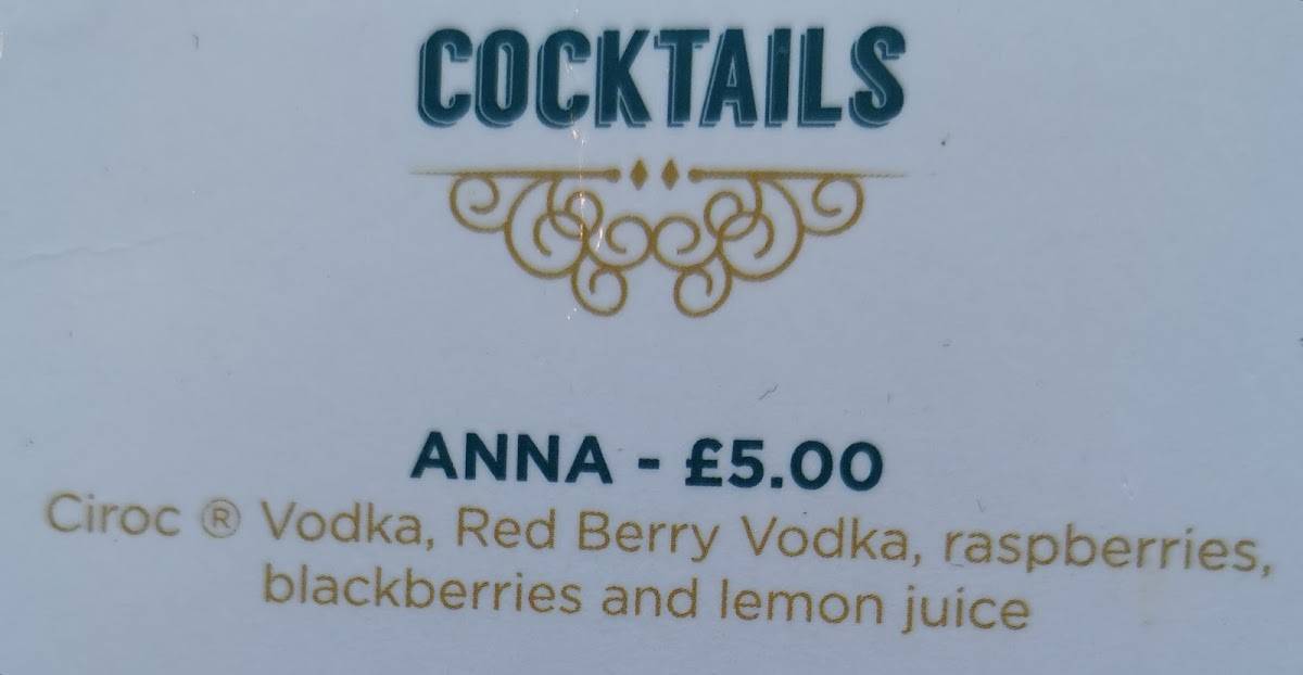 Menu at The Exchange pub & bar, Greenock