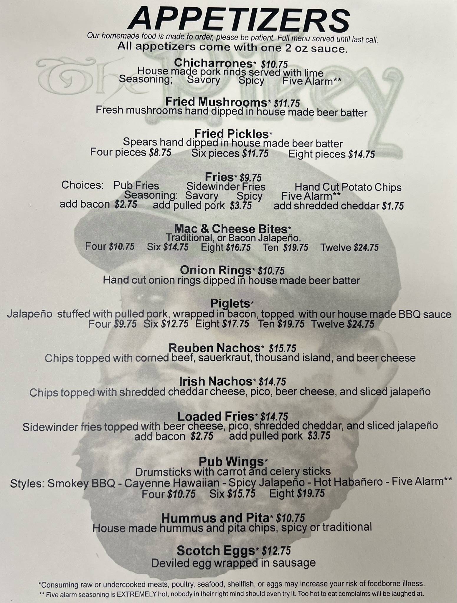 Menu at The Pikey pub & bar, Klamath Falls