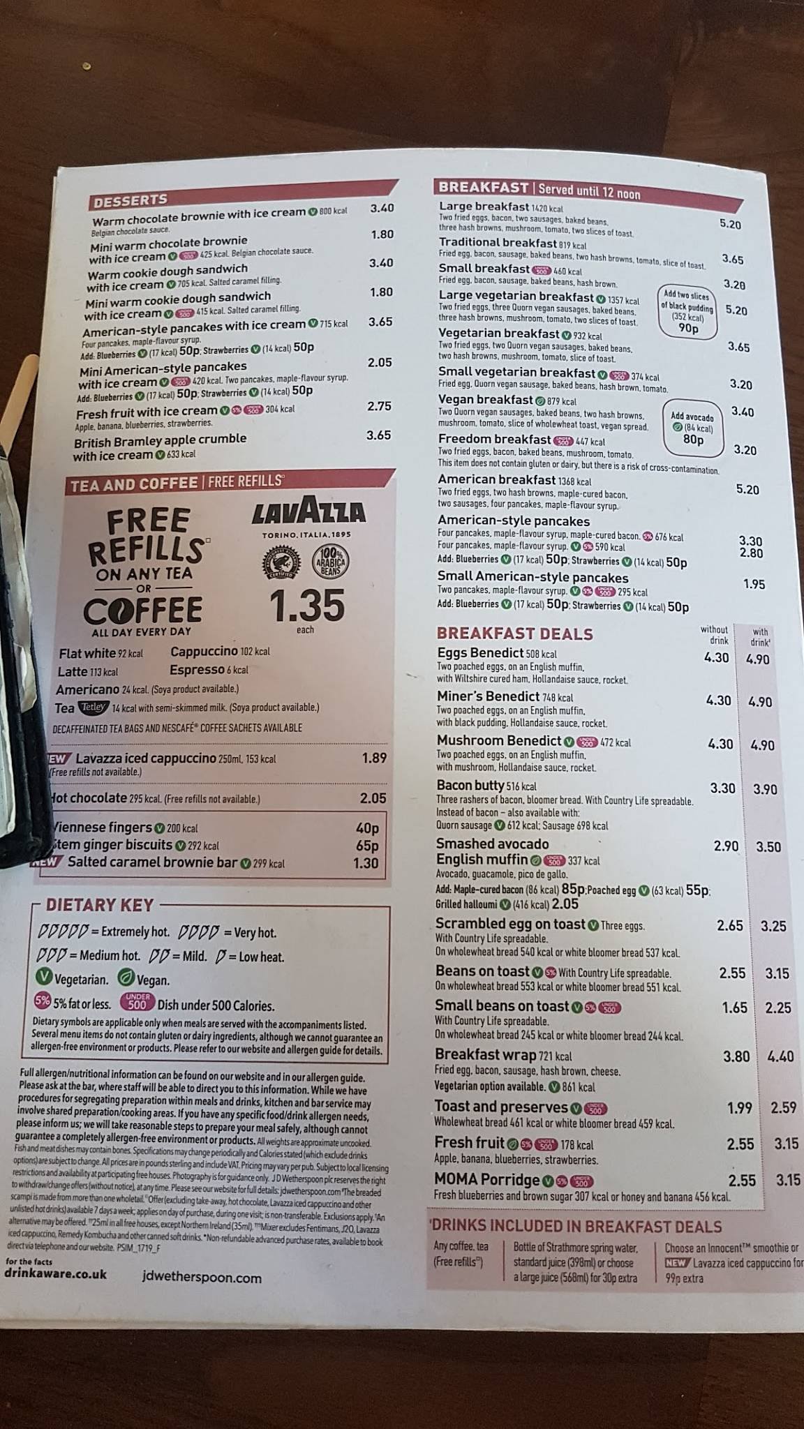 Menu at The Queen of Iceni - JD Wetherspoon pub & bar, Norwich