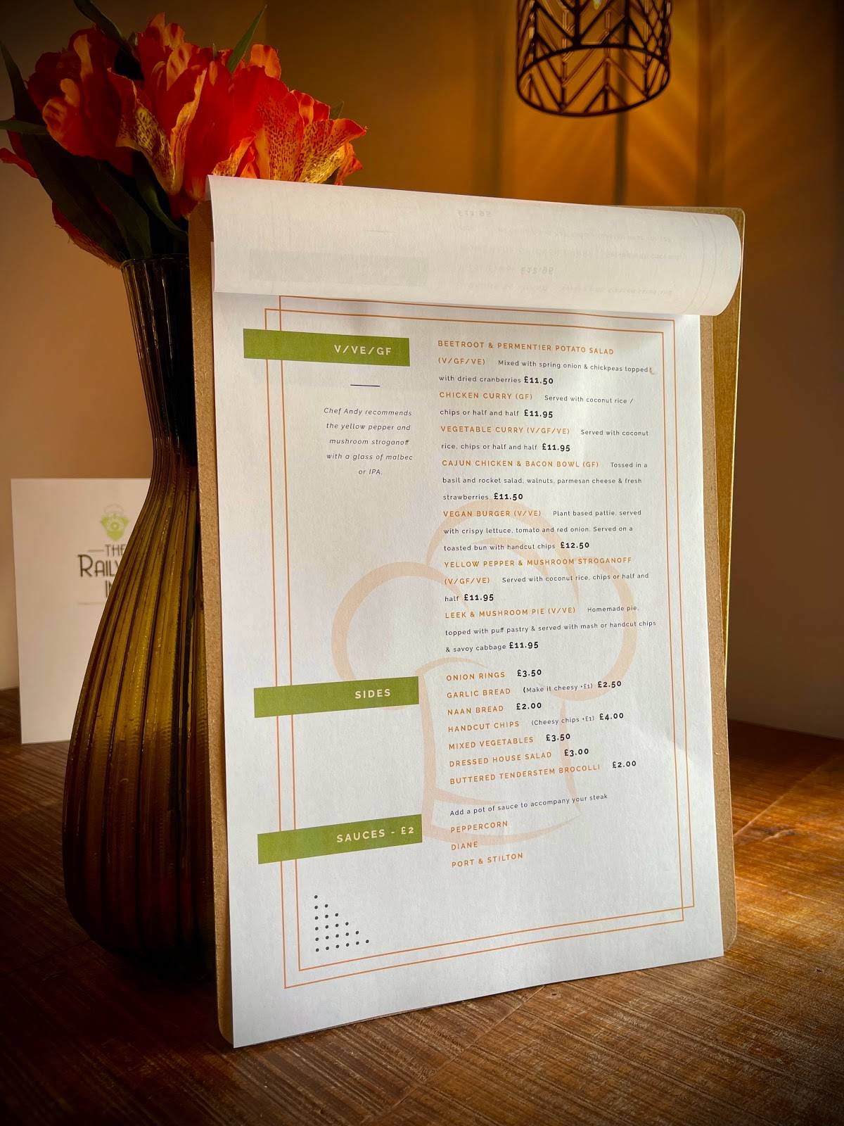 Menu at The Railway Inn at froghall pub & bar, Ipstones, The Railway Inn