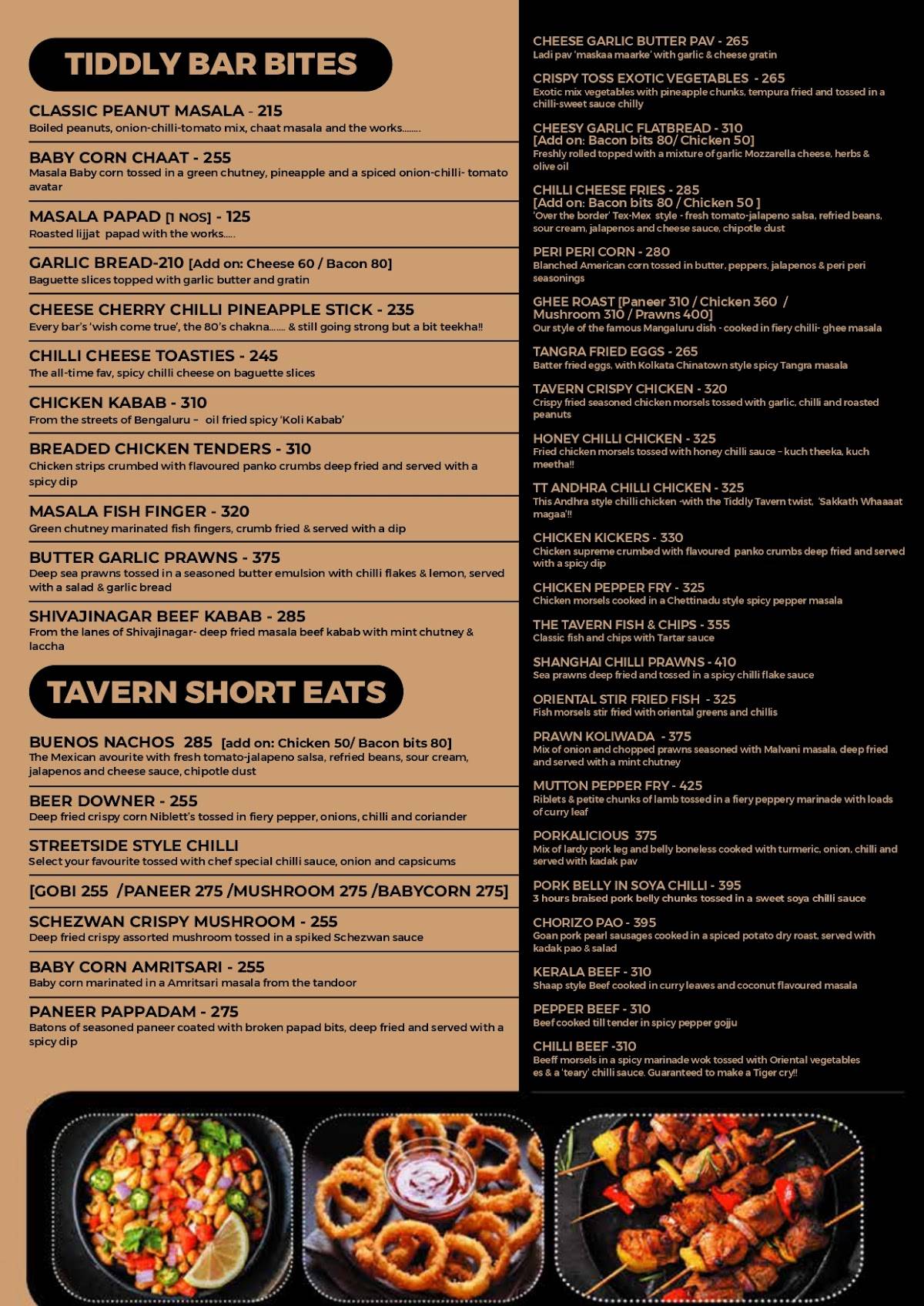 Menu at Tiddly Tavern Bar & Grill, Bengaluru