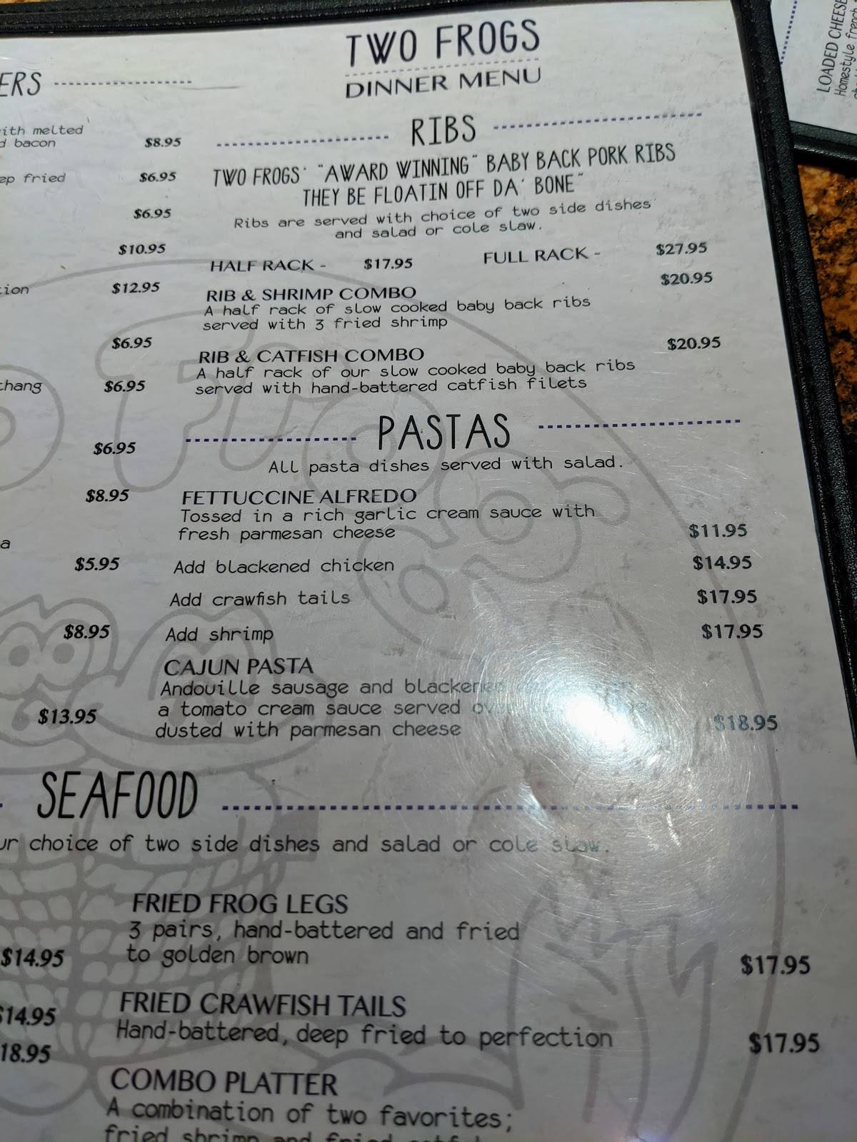 Menu at Two Frogs Grill pub & bar, Ardmore