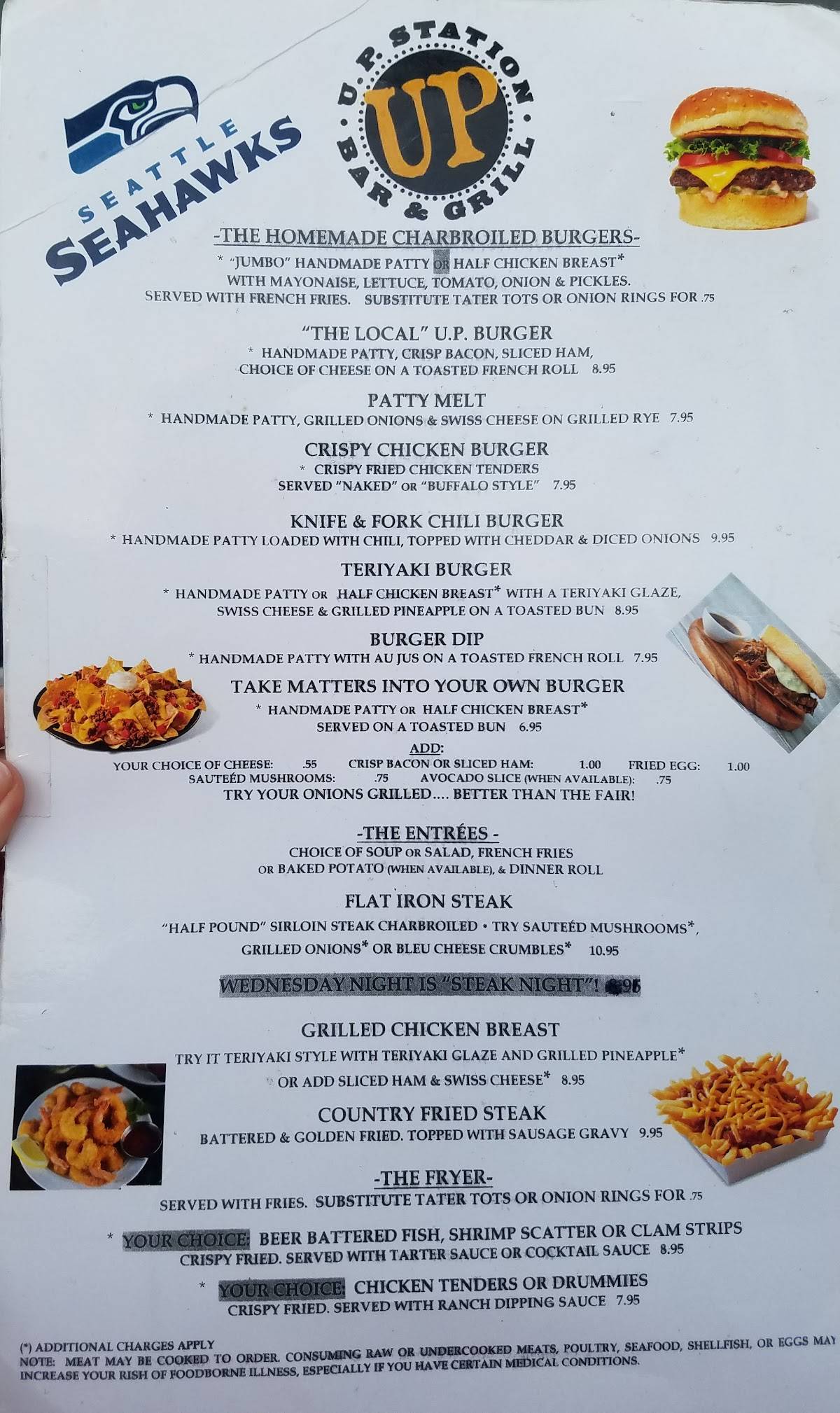 Menu at U P Station Bar & Grill, University Place