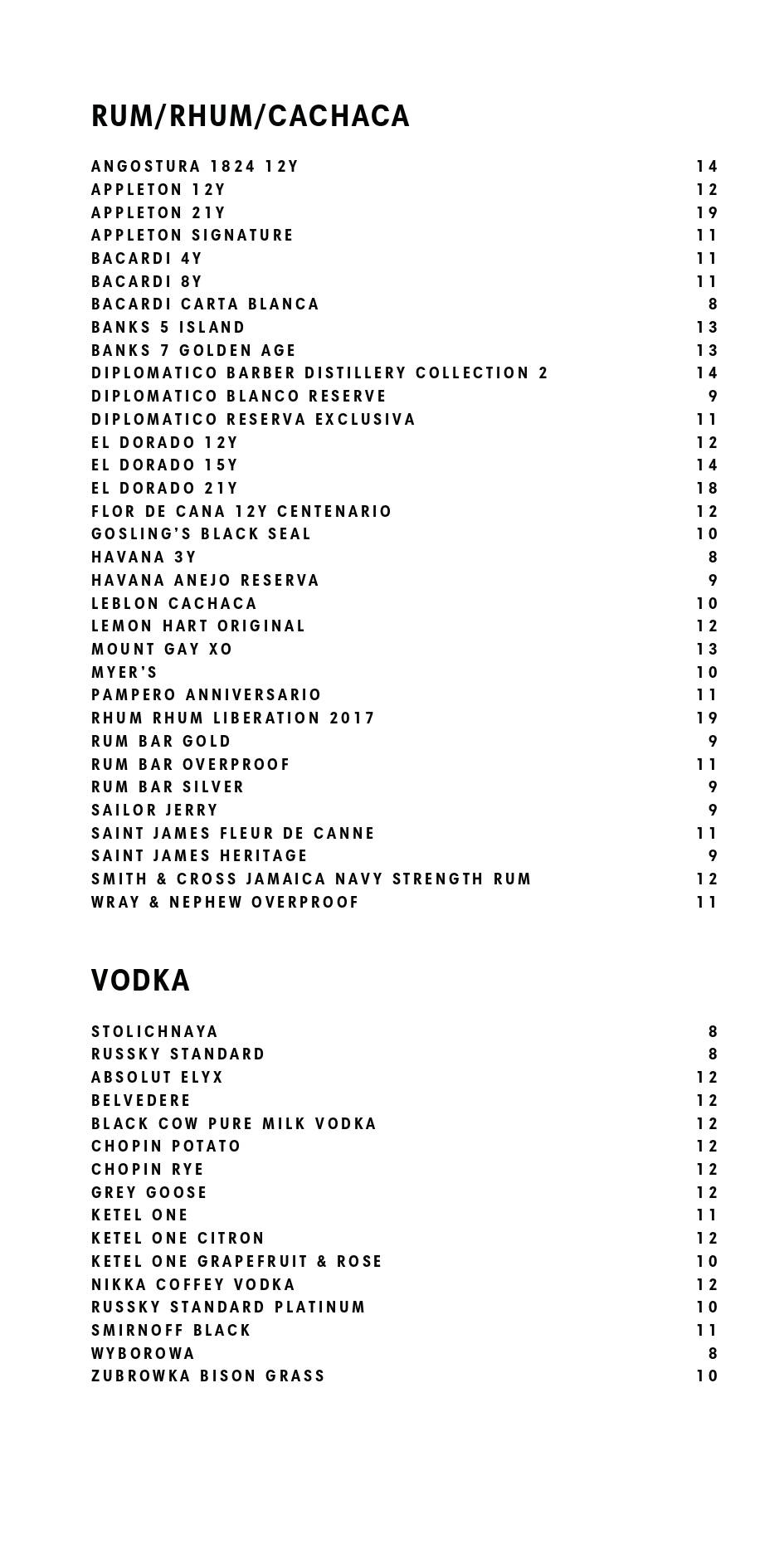 Menu at Zebra Bar, Neo Psychiko