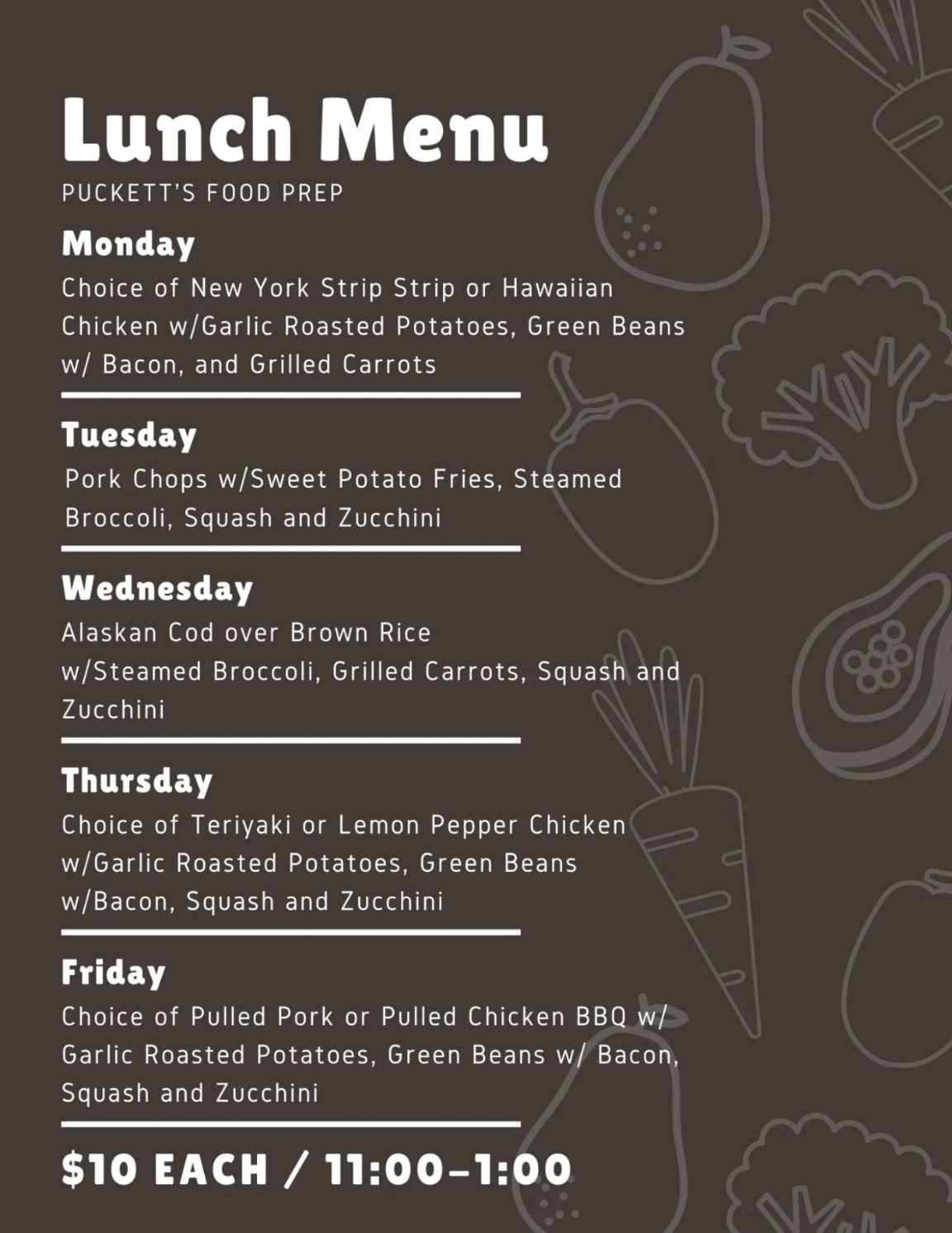 Menu at Puckett's Family Restaurant, Eminence