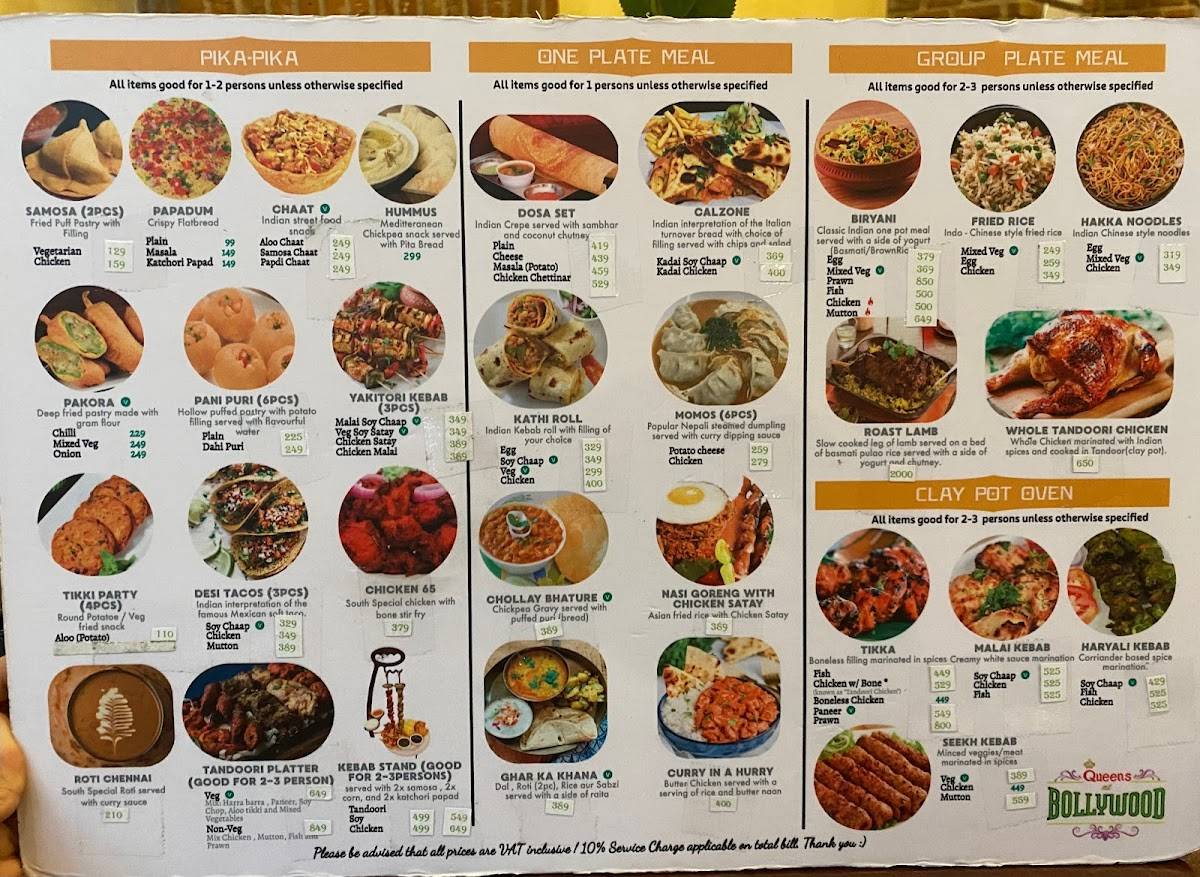 Menu at Queens at Bollywood - BGC restaurant, Taguig, Ground Floor
