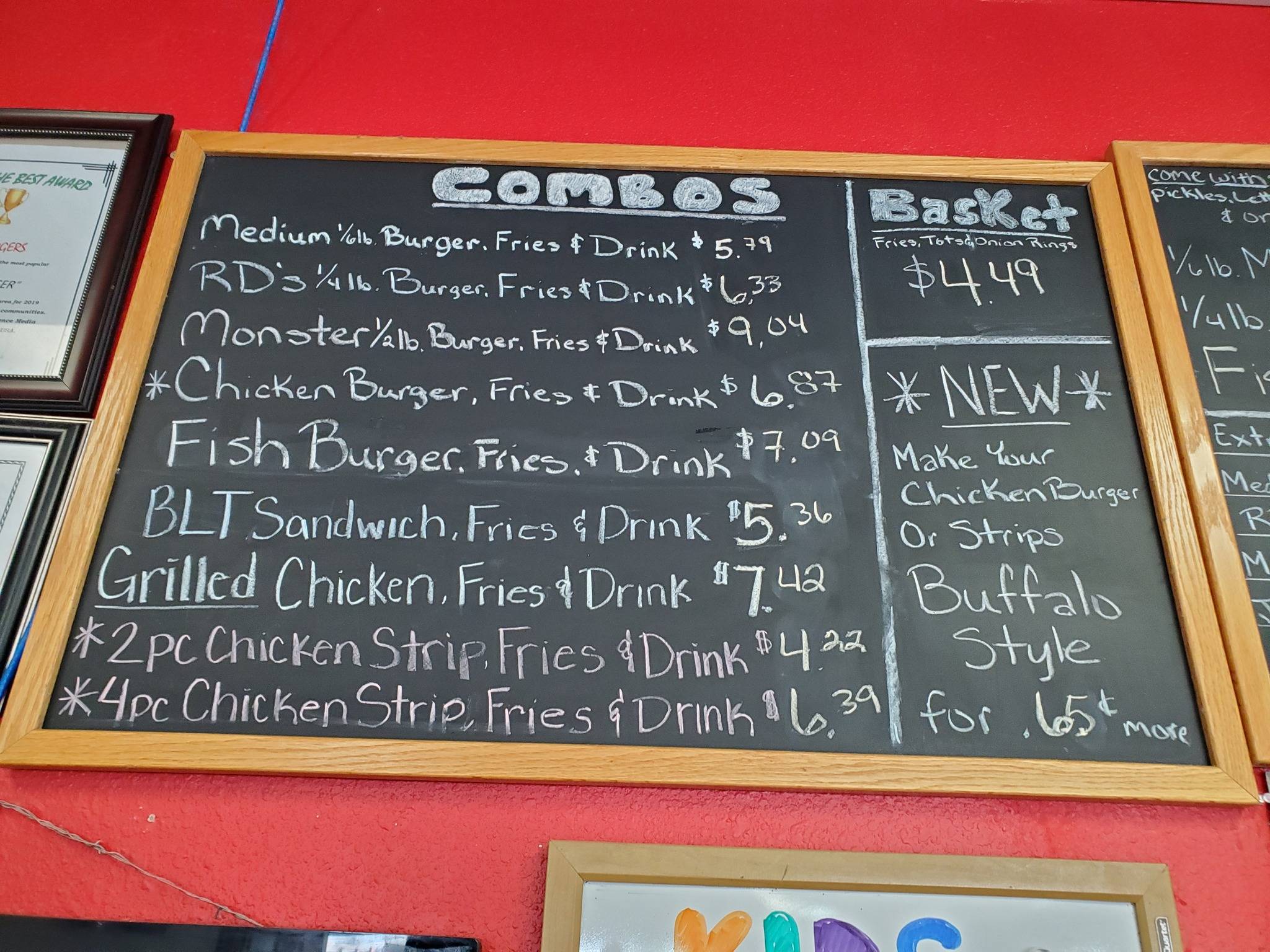 Menu at R D's Burgers restaurant, Cibolo, Cibolo Valley Dr #280