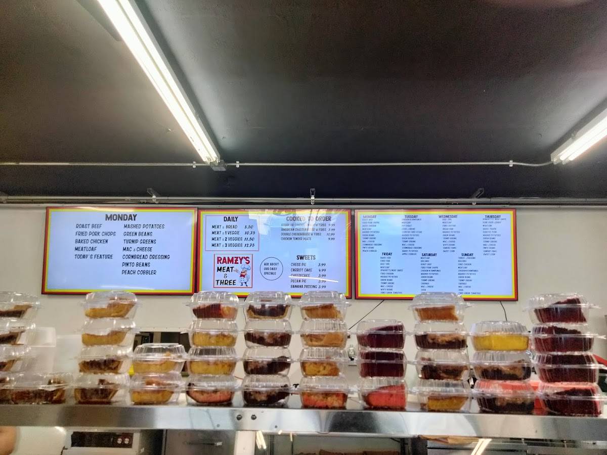 Menu at Ramzys Meat & Three BBQ, Nashville