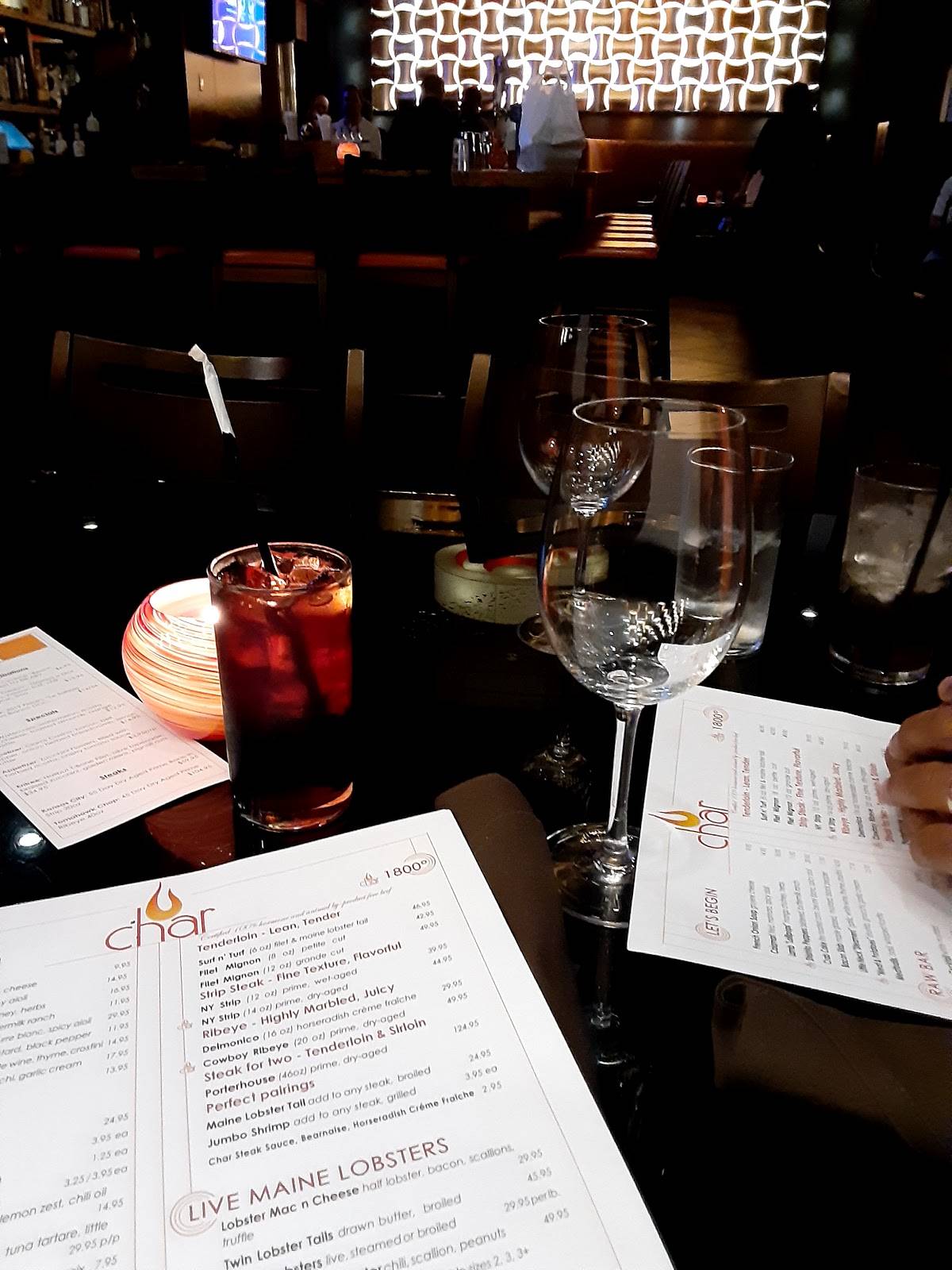 Menu at Char Steakhouse, Raritan