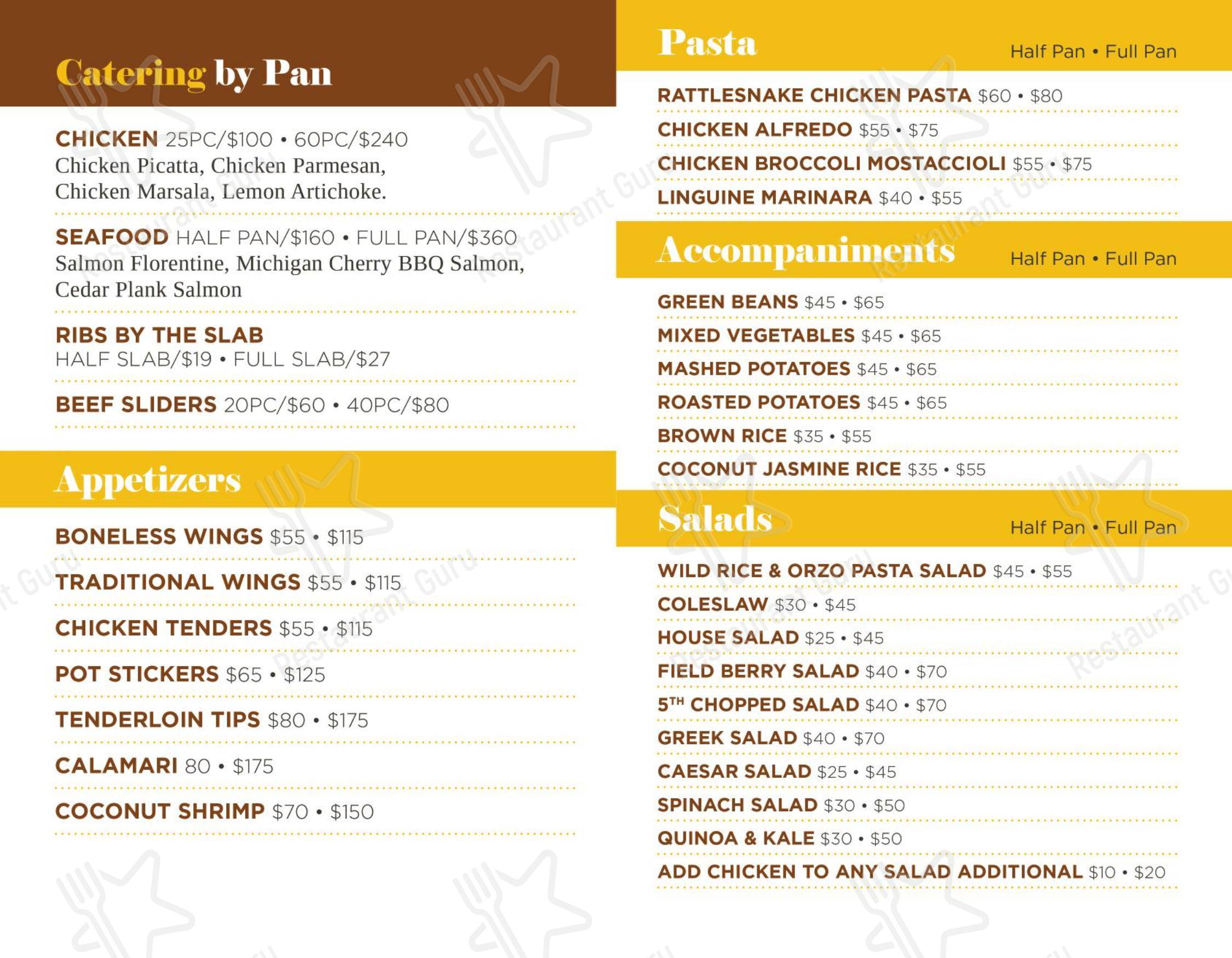 Menu at 5th Tavern Clarkston restaurant, Clarkston