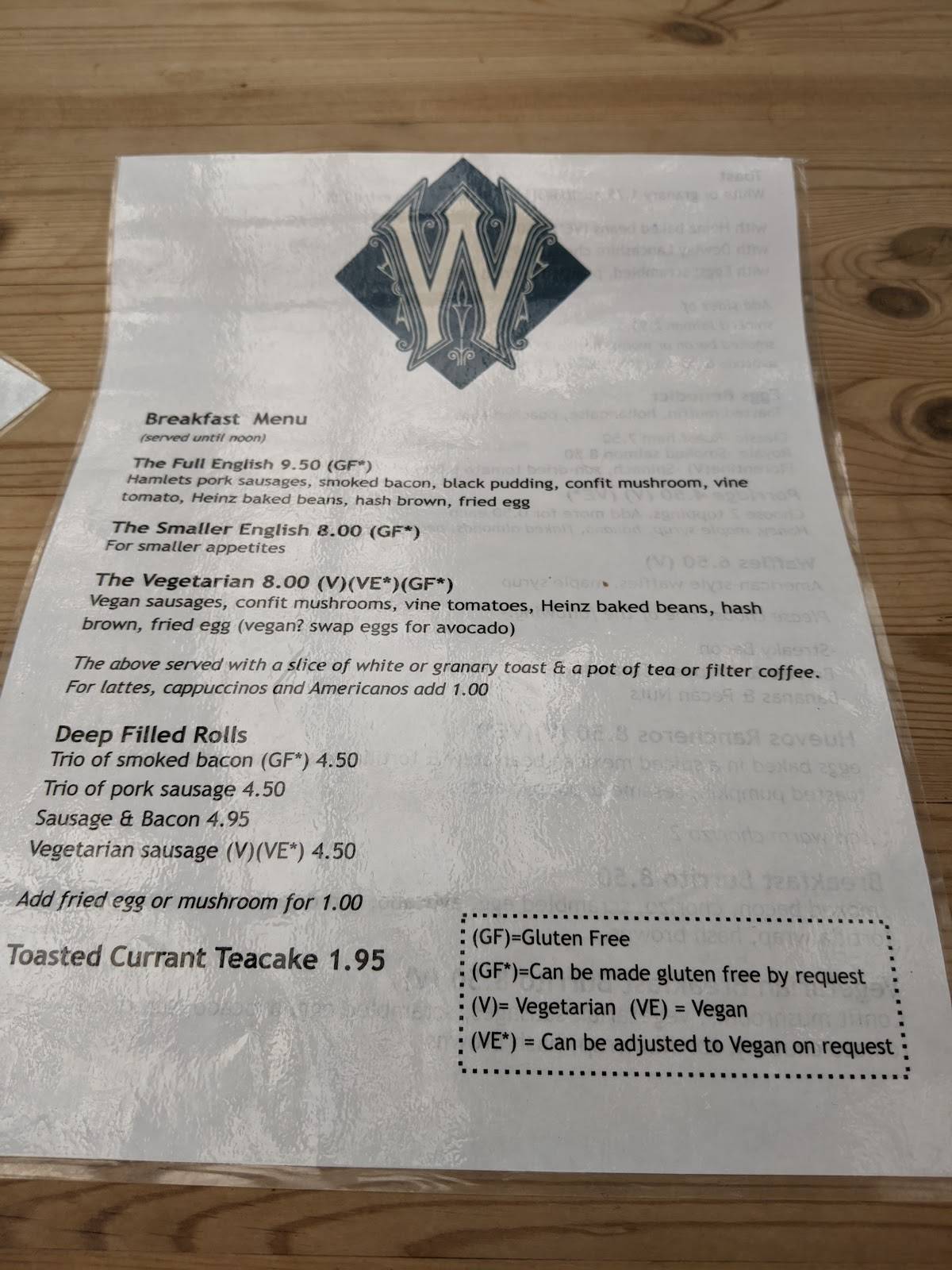 Menu at Applestore Cafe, Scorton
