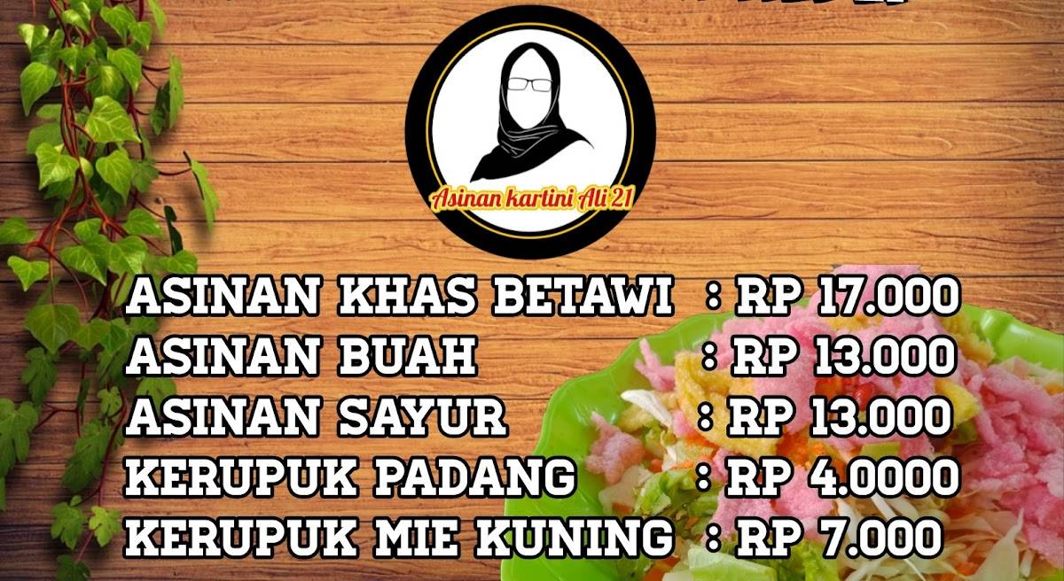 Carta del restaurante Asinan & Es Cendol Kartini Ali 21, South Jakarta