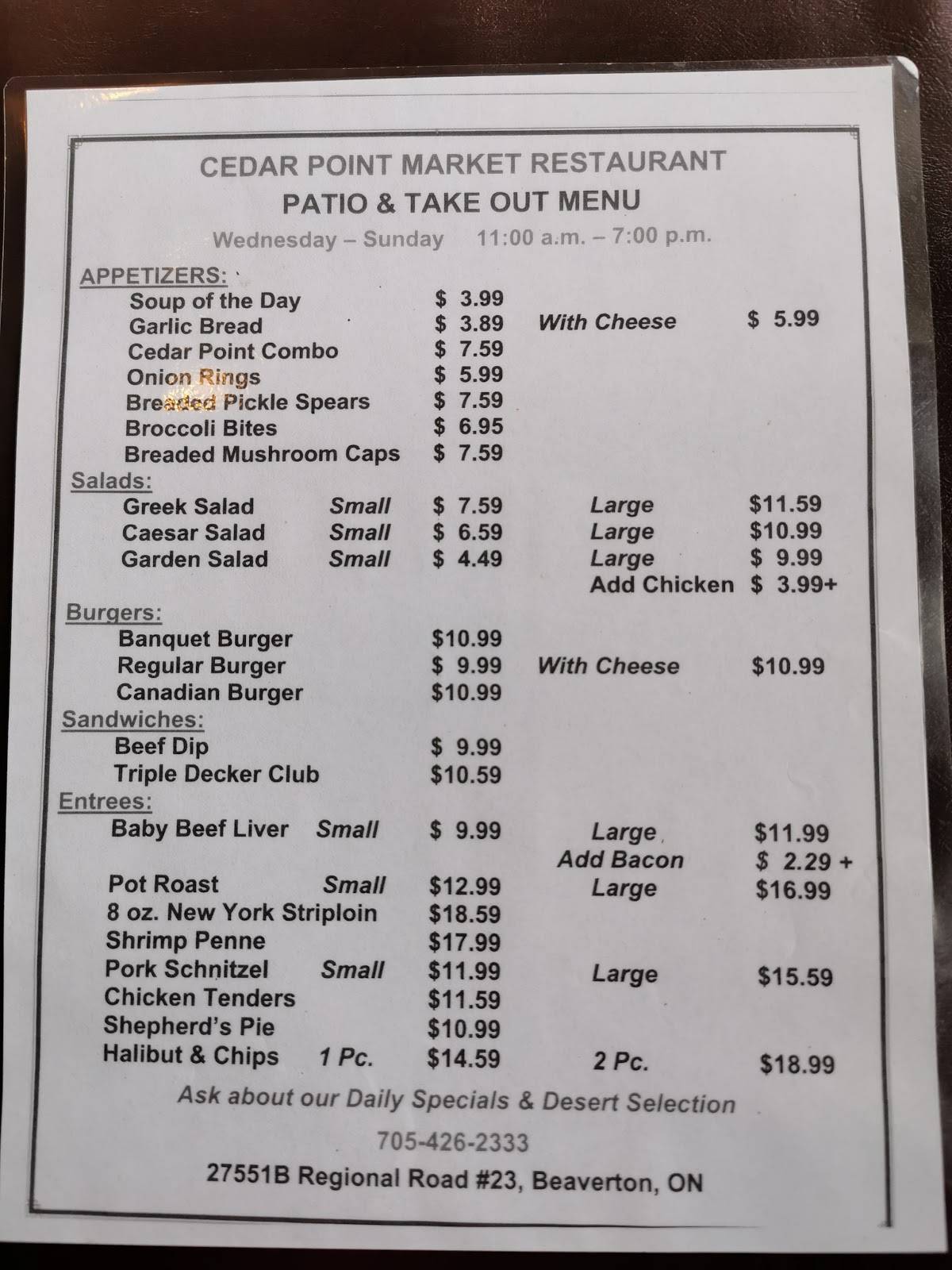 Menu at At the Y Restaurant & Market, Beaverton