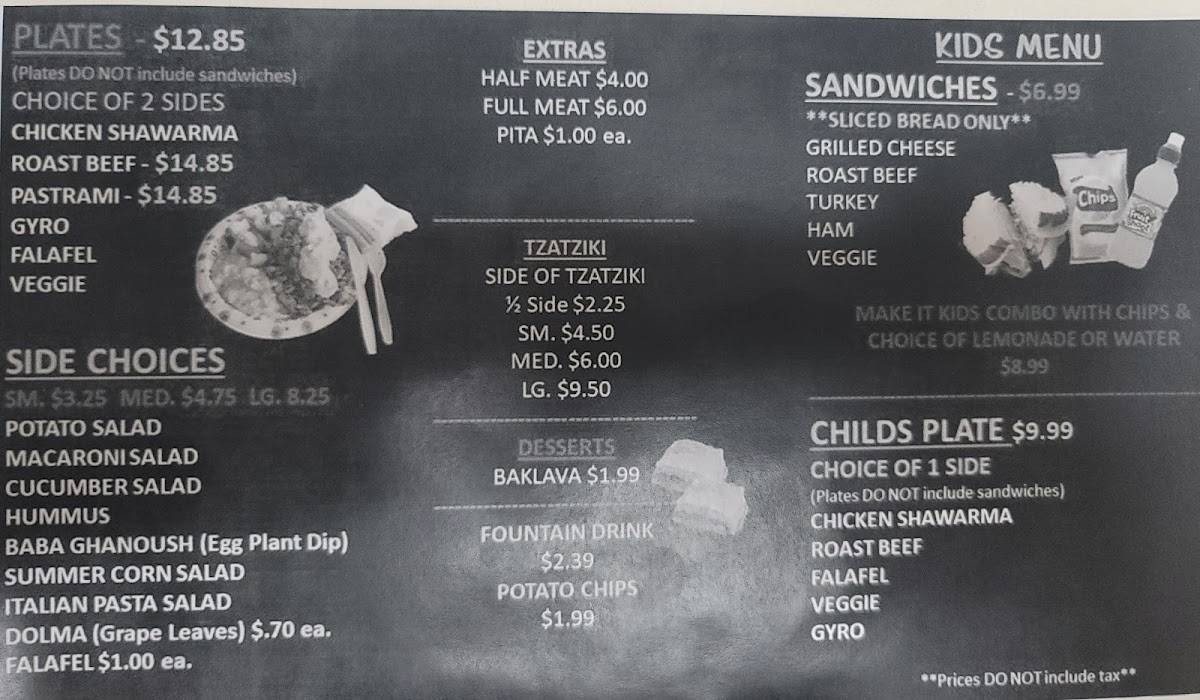 Menu at BIG H DELI restaurant, Fairfield