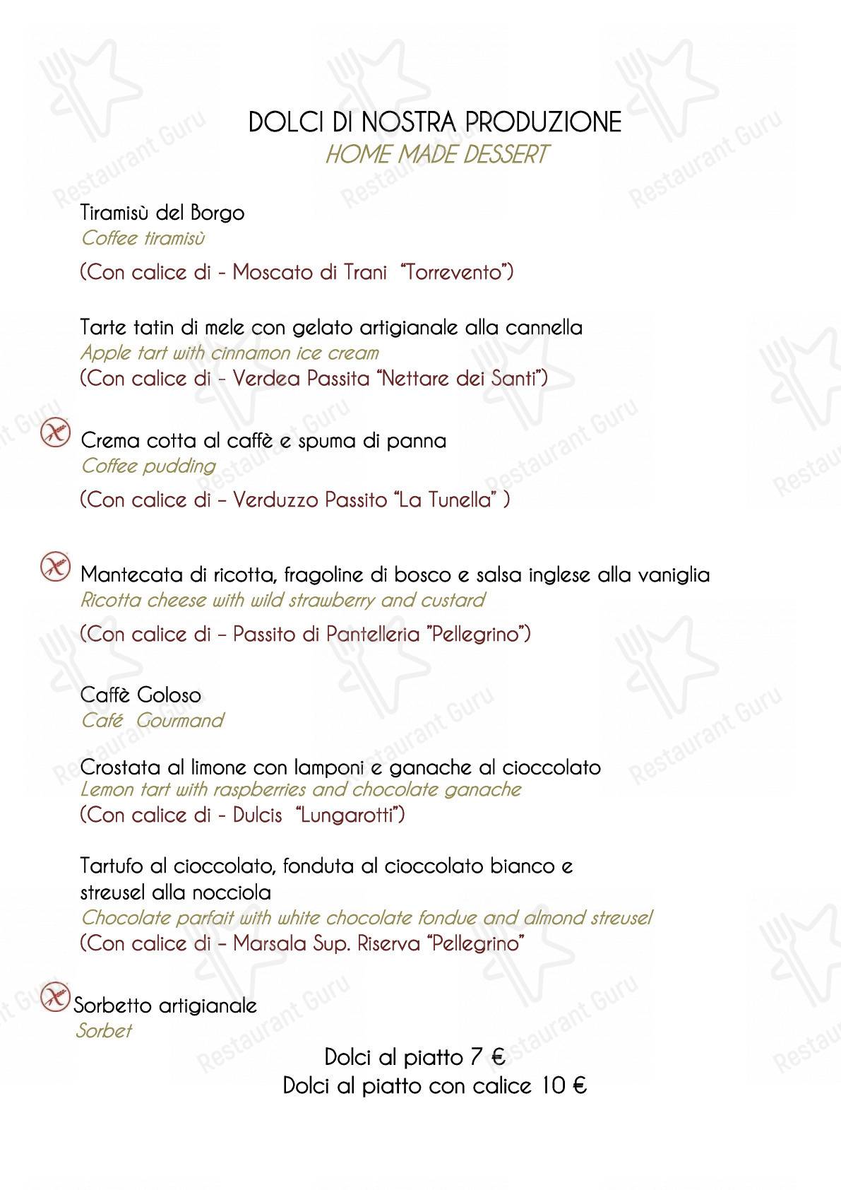 Menu da Ristorante Borgo Bagnolo Milano, San Donato Milanese