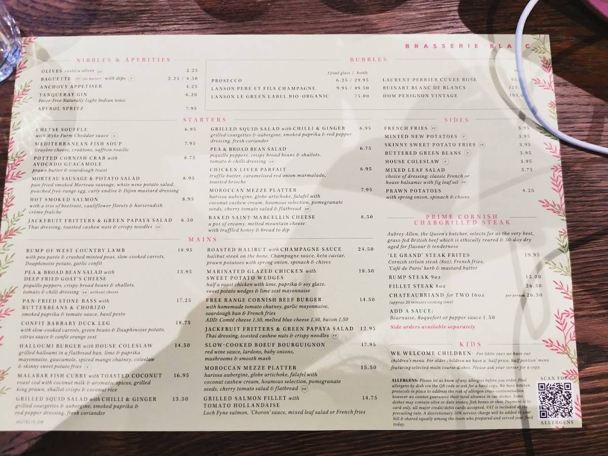 Menu at Brasserie Blanc - Winchester restaurant, Winchester