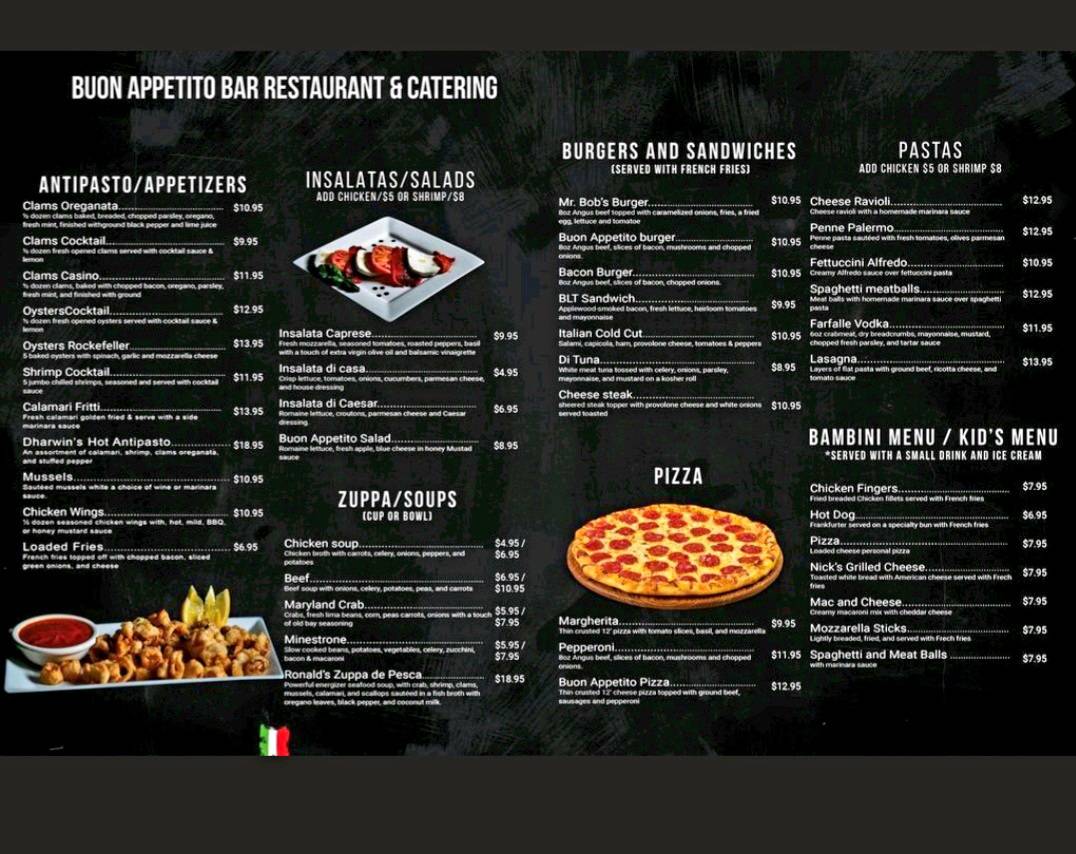 Menu at Buon Appetito essex restaurant, Essex