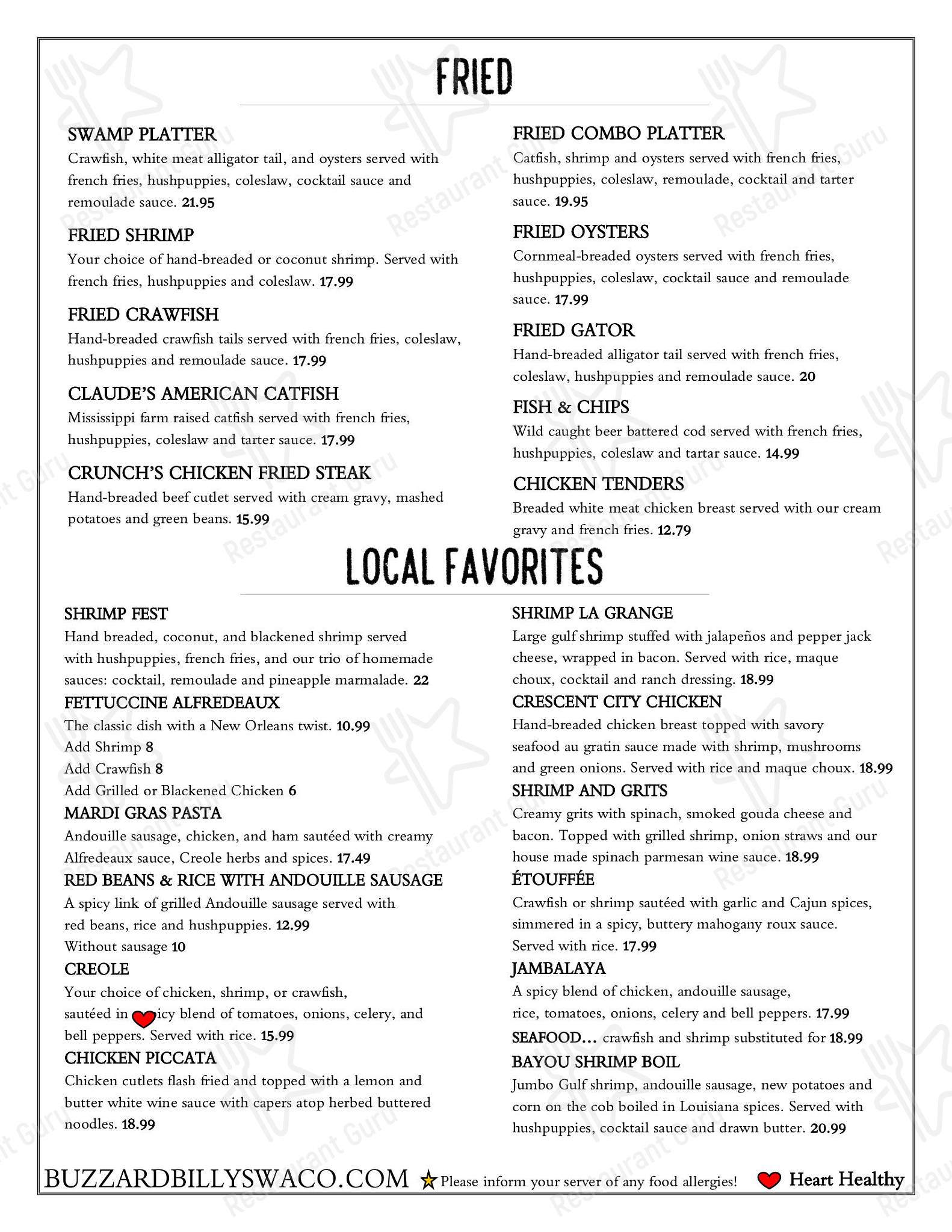 Menu at The Brazos Landing restaurant, Waco, 100 I 35 N Frontage Rd