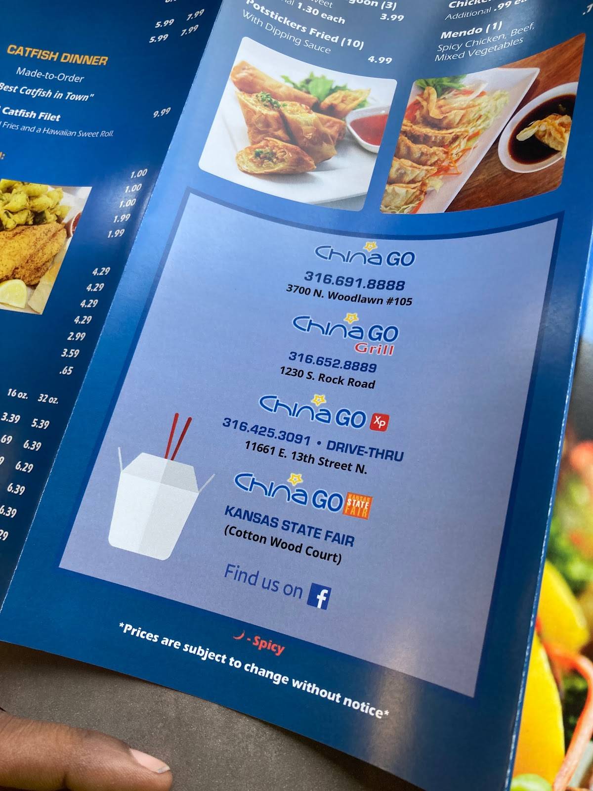 Menu at China Go Grill restaurant, Wichita, S Rock Rd