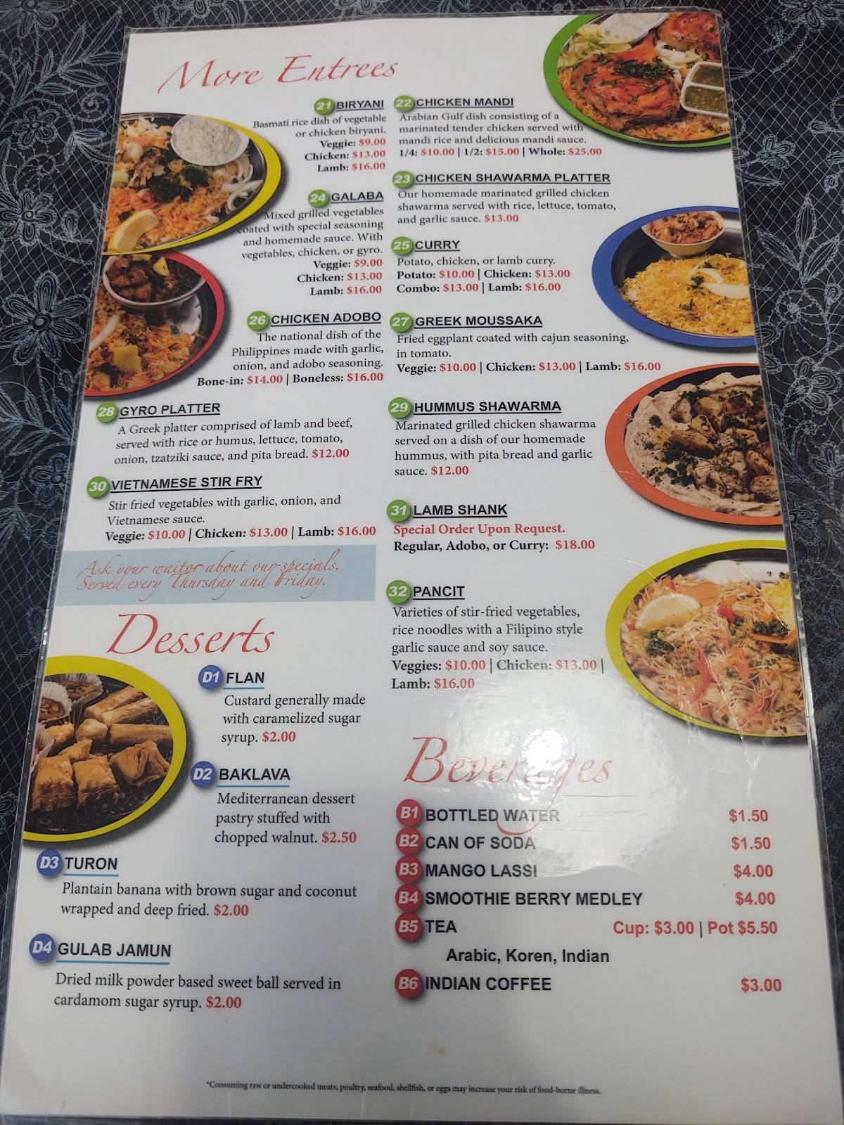 Menu at Circle of Friends Restaurant, Findlay, 125 W Sandusky St