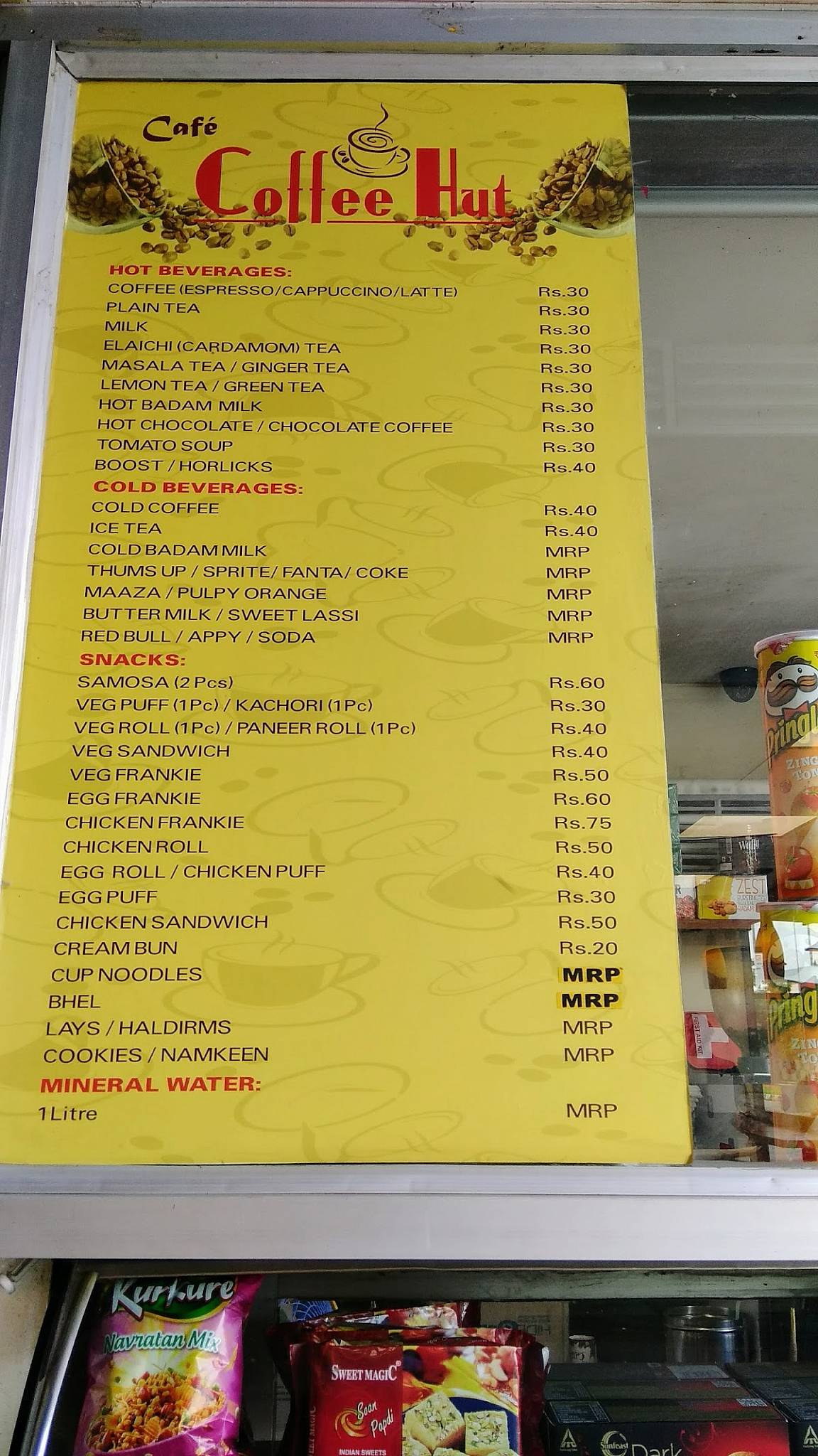 Menu at Coffee Hut, Hyderabad, 6CPH+JX7